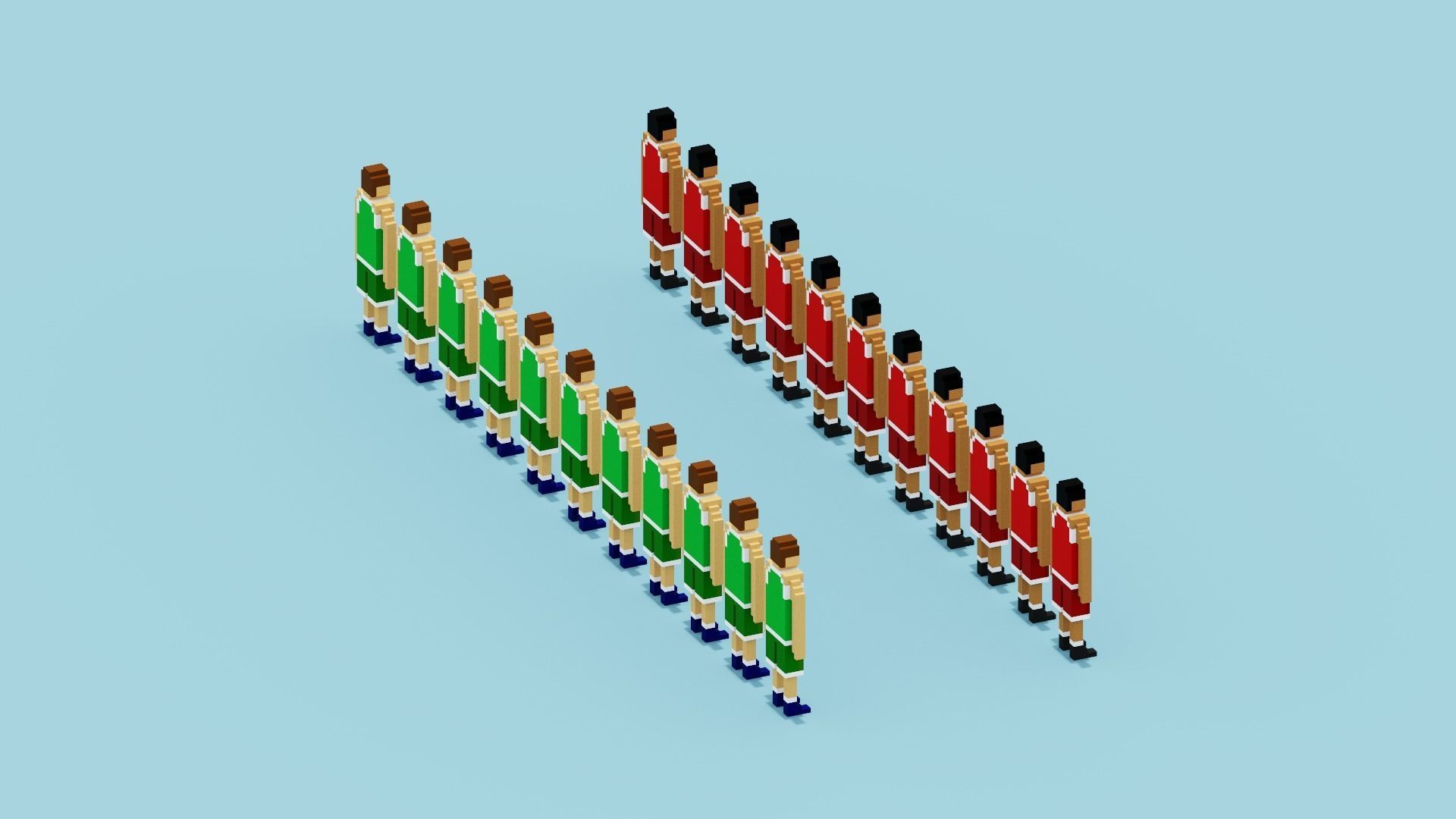 3D model Voxel Basketball Team Players VR / AR / low-poly | CGTrader