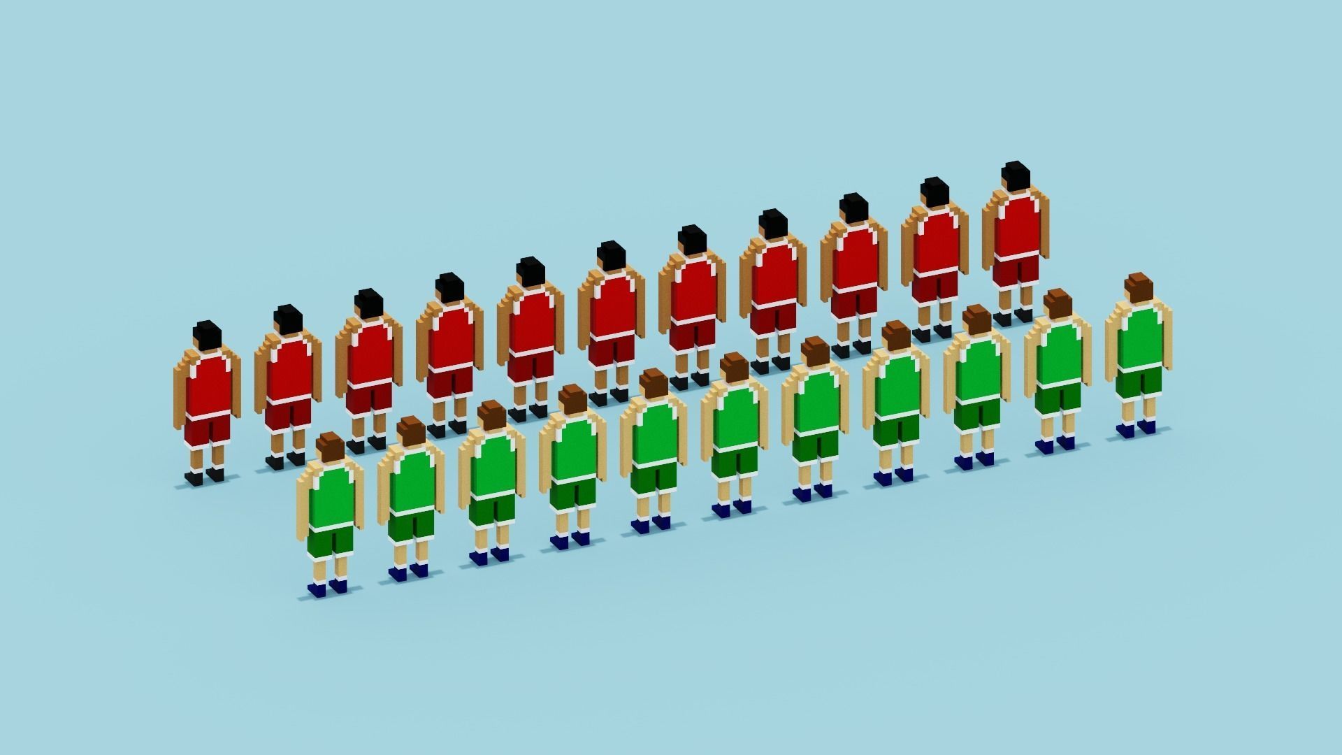 3D model Voxel Basketball Team Players VR / AR / low-poly | CGTrader