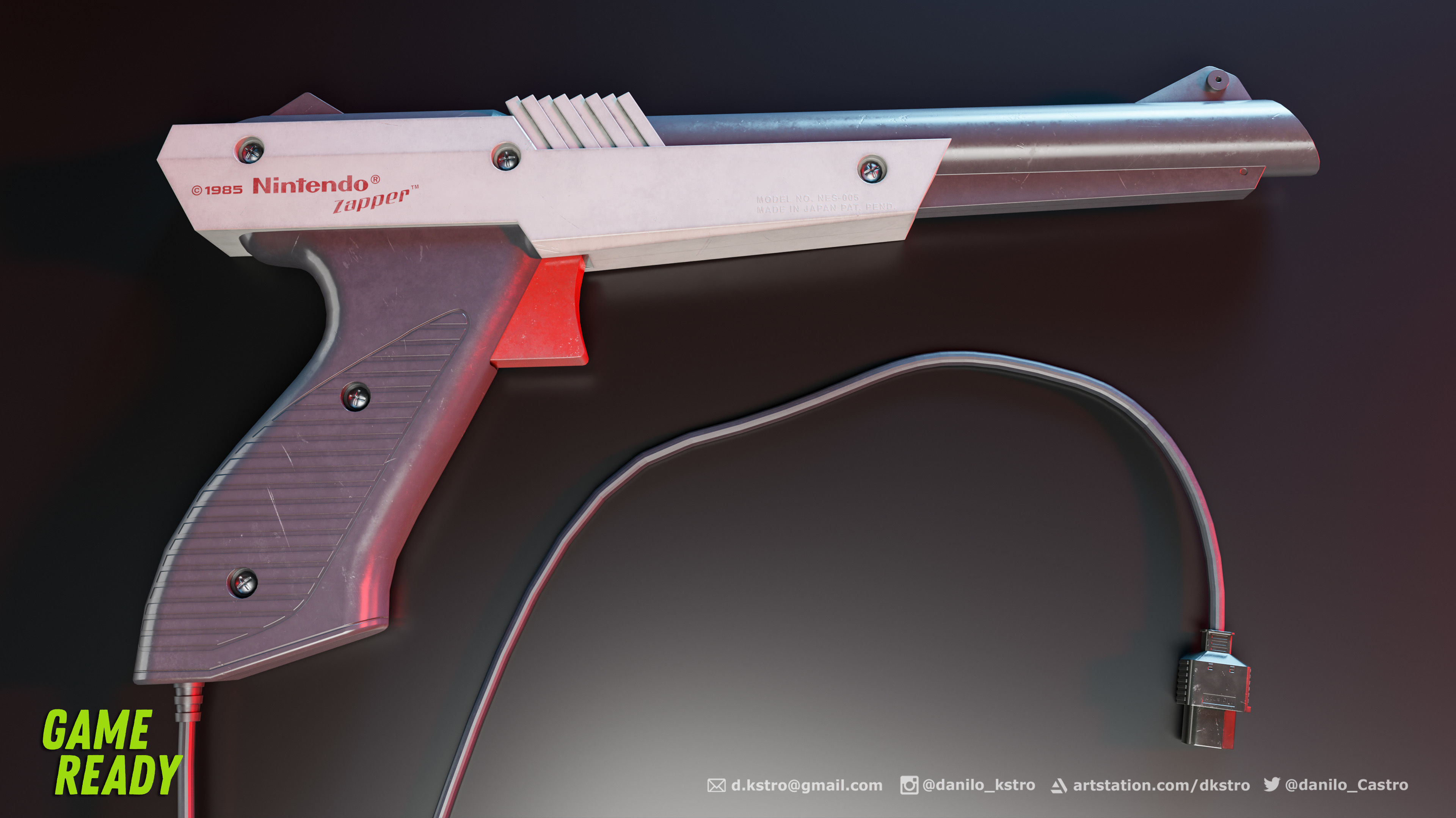 3D model Nes Zapper Gun - Lowpoly - 4k Textures VR / AR / low-poly ...