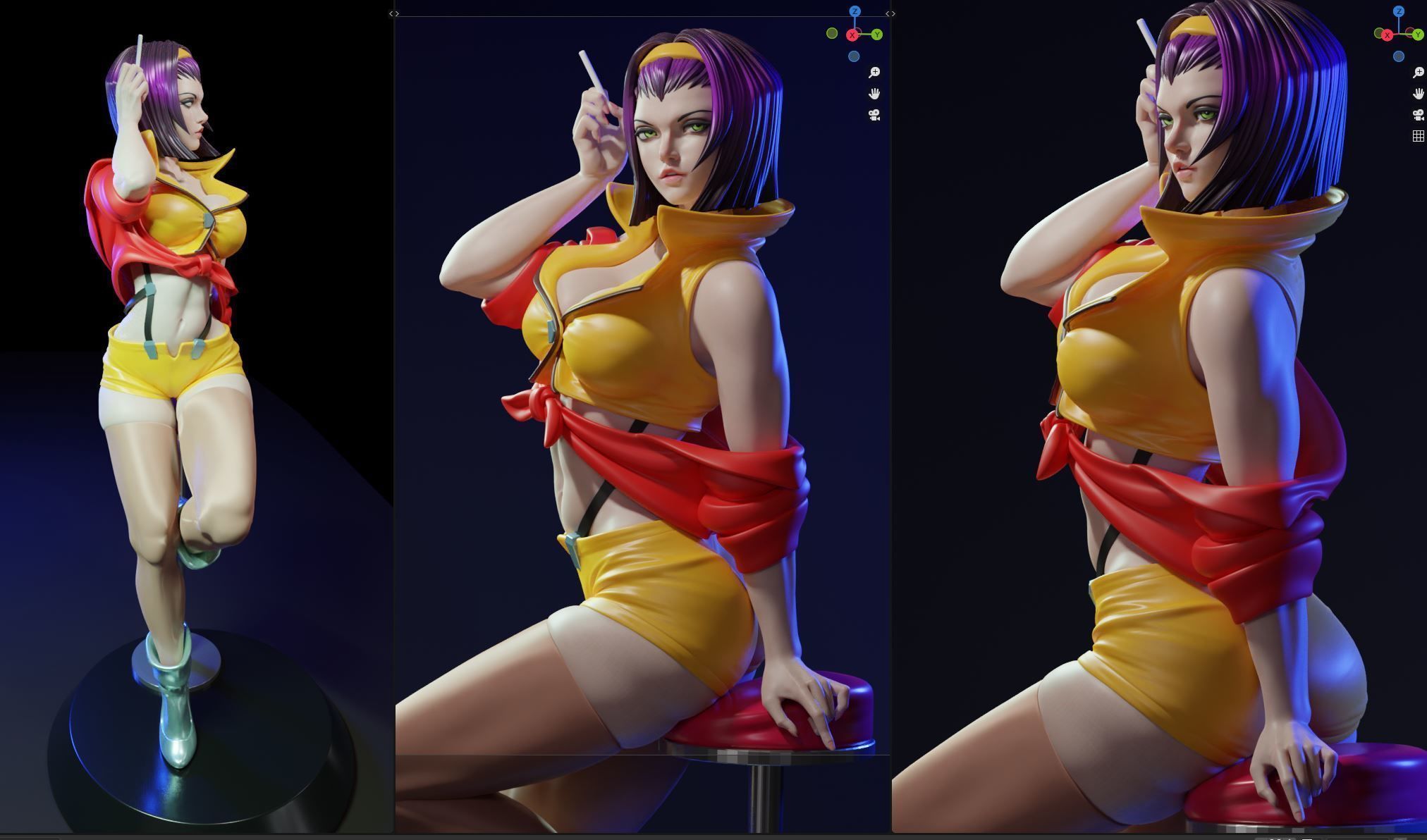 Cowboy Bebop FaYE 3D model 3D printable | CGTrader