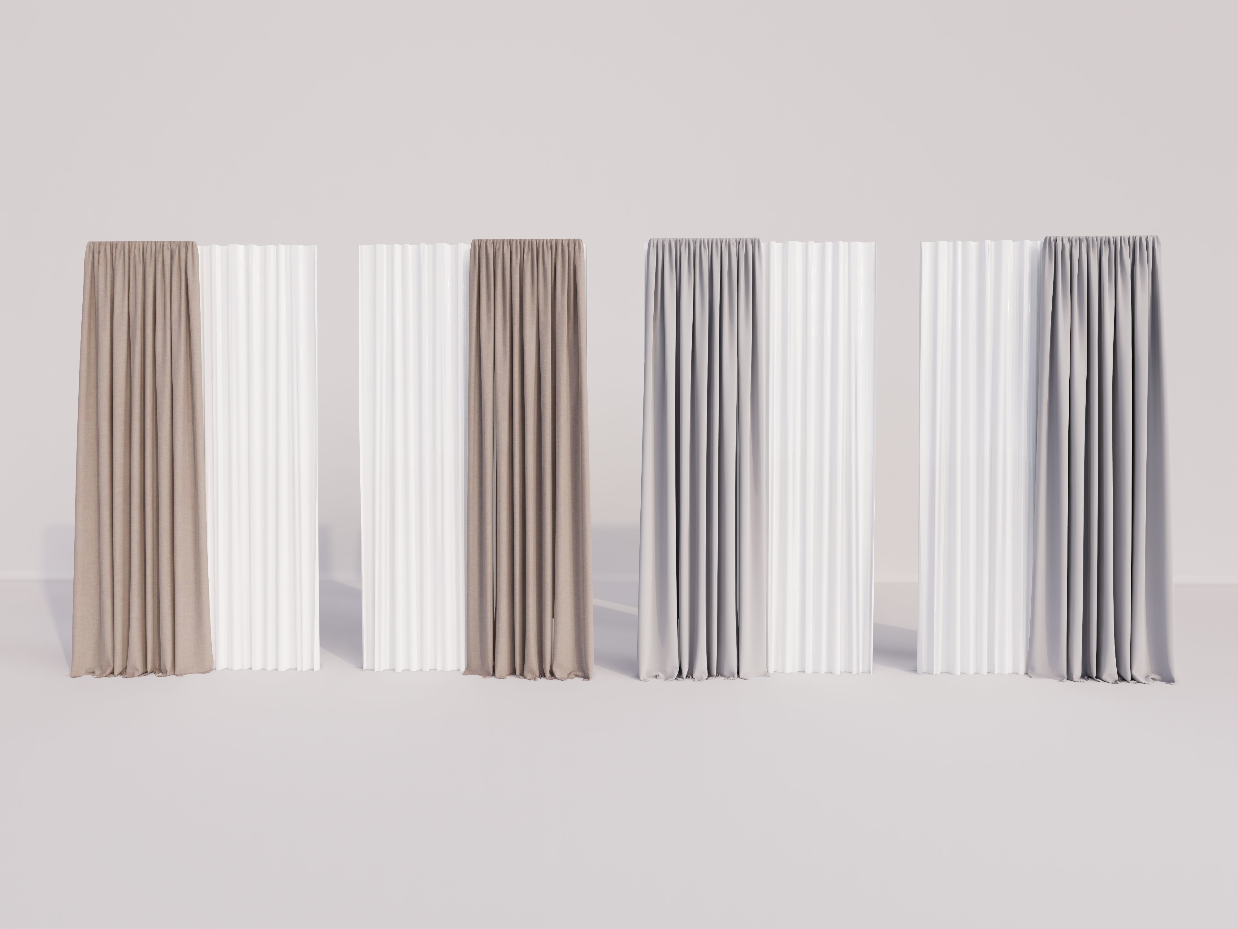 Modern curtains curtain traverse sunblind 3D model | CGTrader