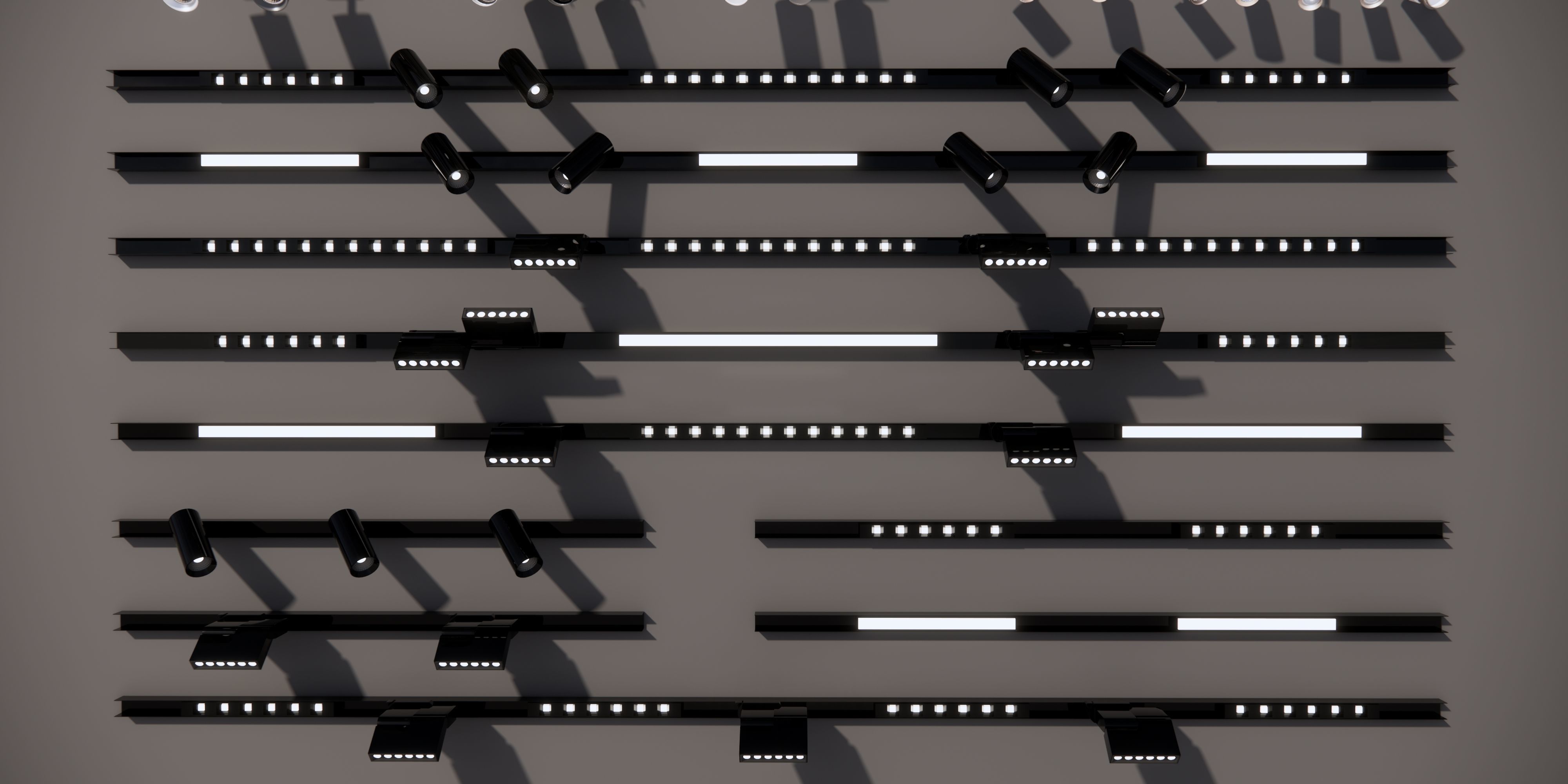 Modern downlights-spotlights-track lights 3D model | CGTrader