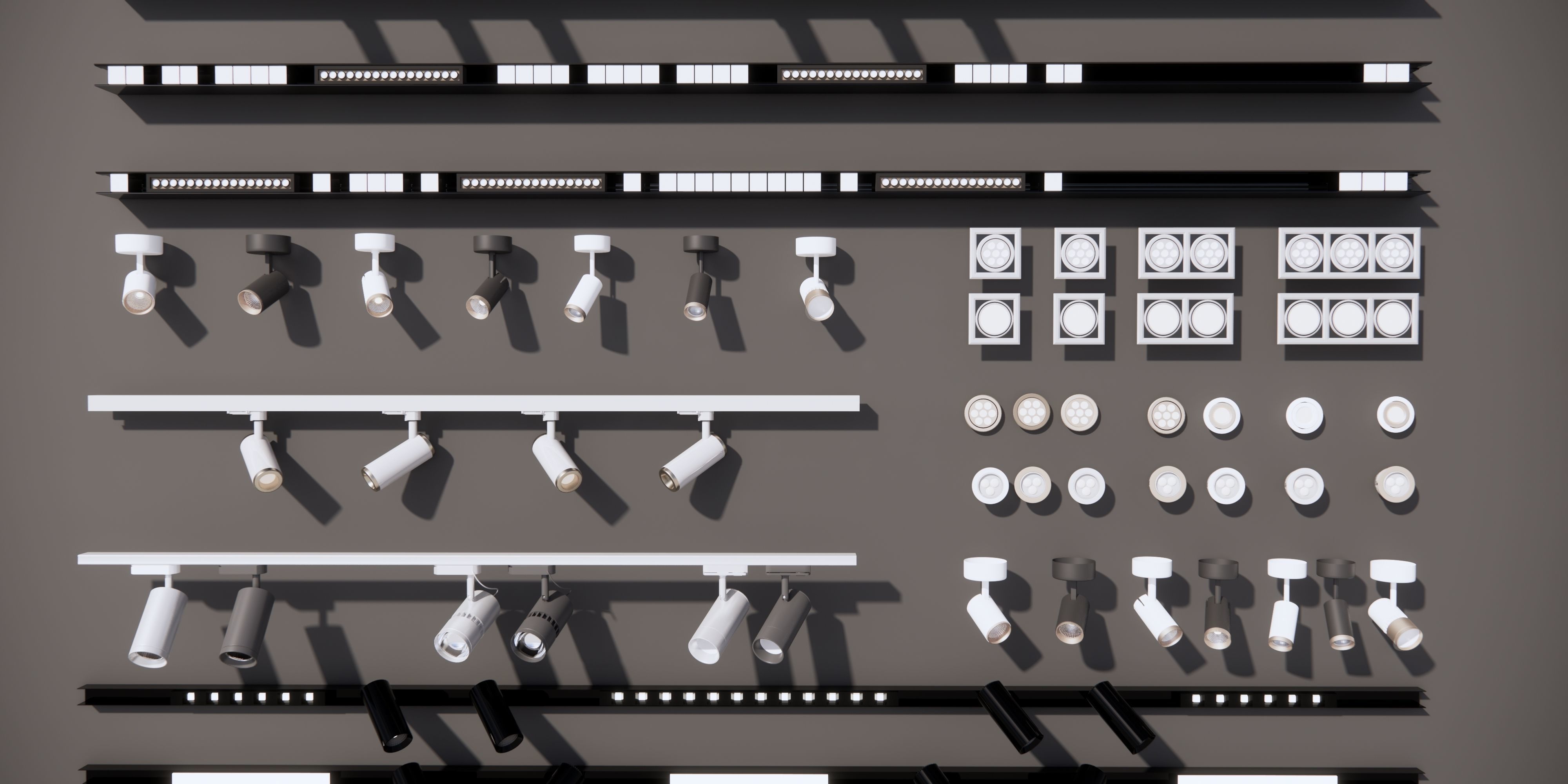 Modern downlights-spotlights-track lights 3D model | CGTrader