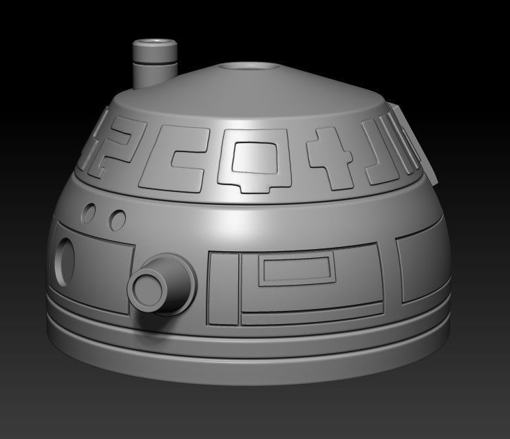 R6-D3 Astromech Droid Head One12 Scale 3d file 3D model 3D printable ...