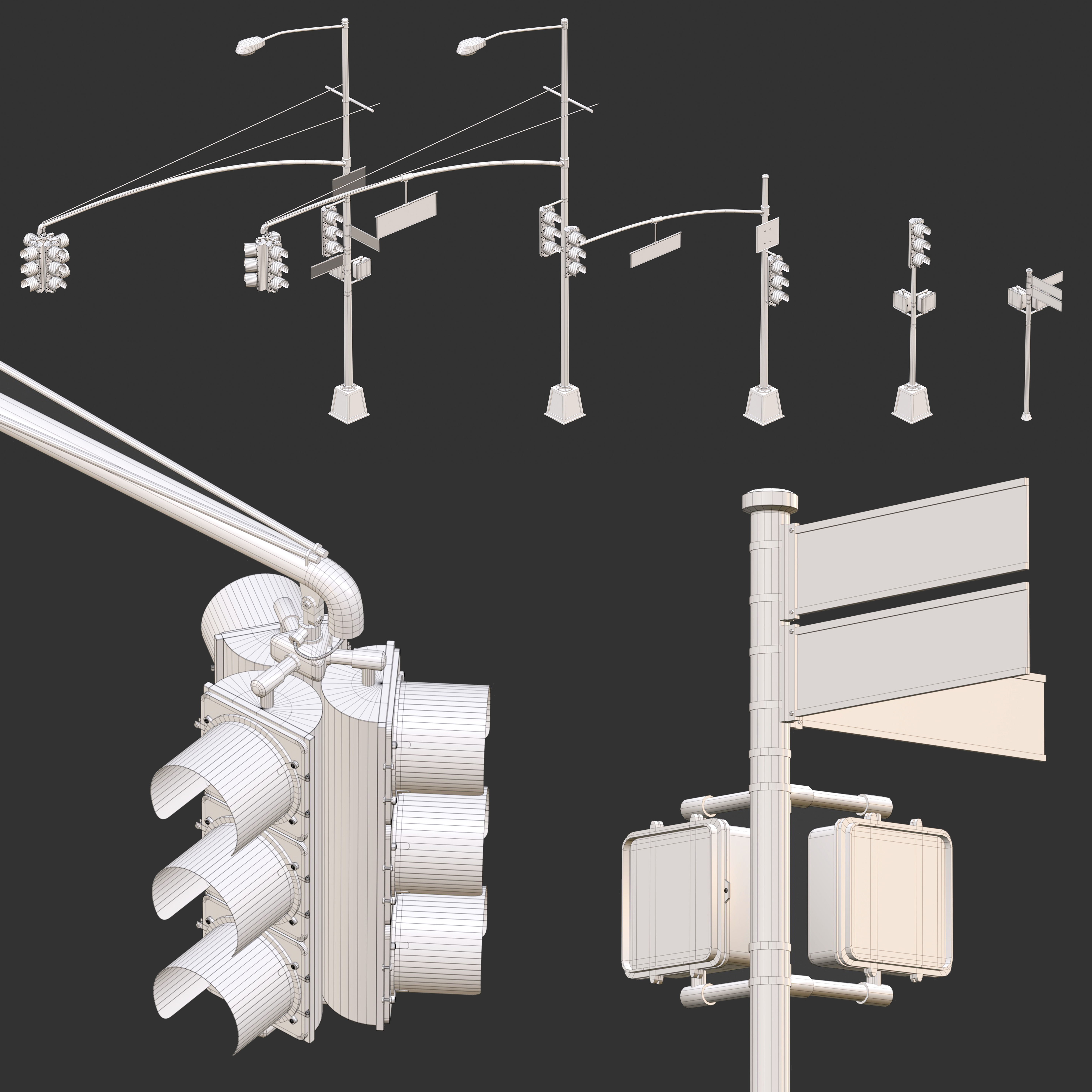 3D model Traffic Light set01 VR / AR / low-poly | CGTrader