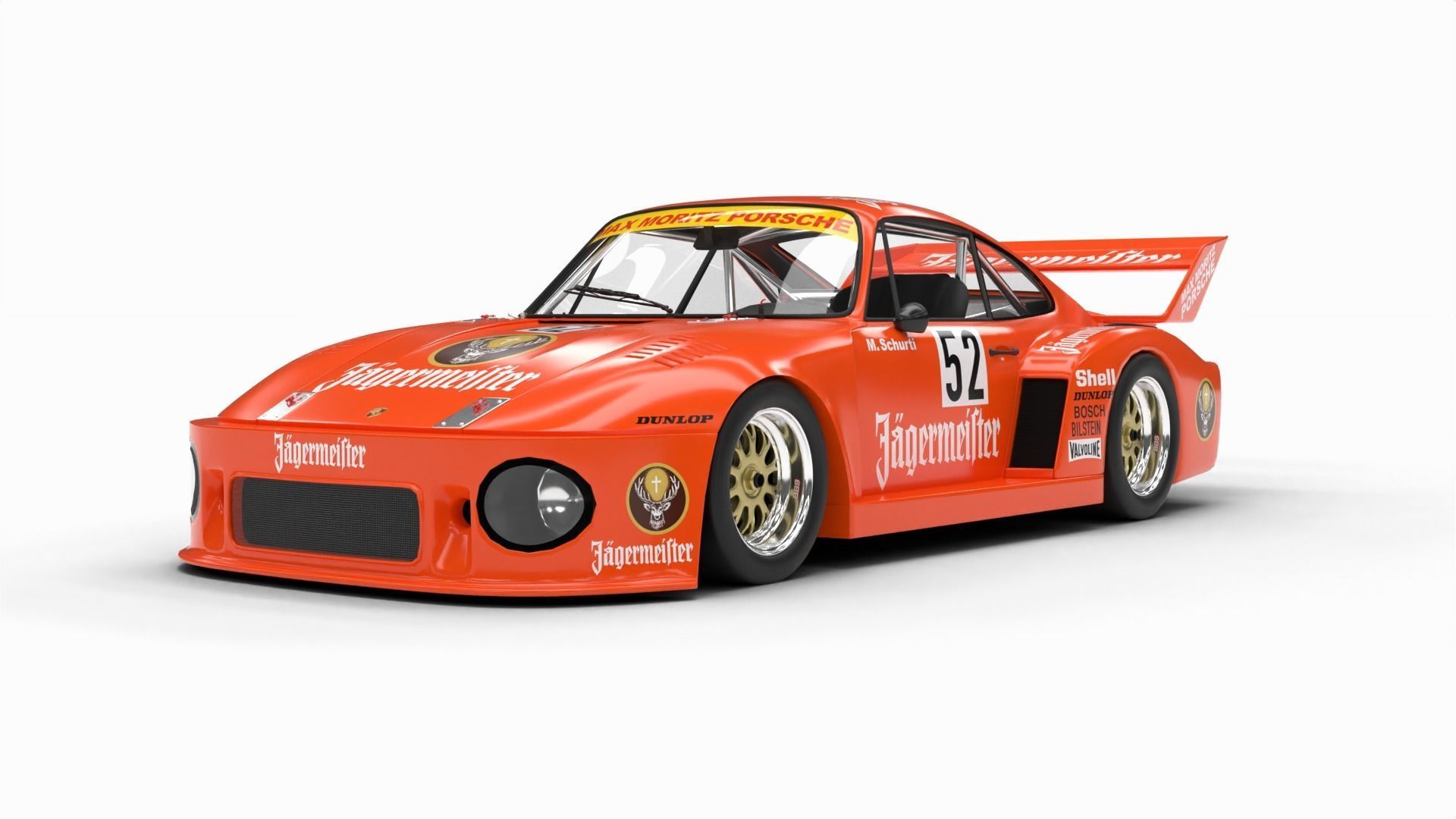 Porsche 935 77 1977 52 Jagermeister Racing 3D model rigged | CGTrader