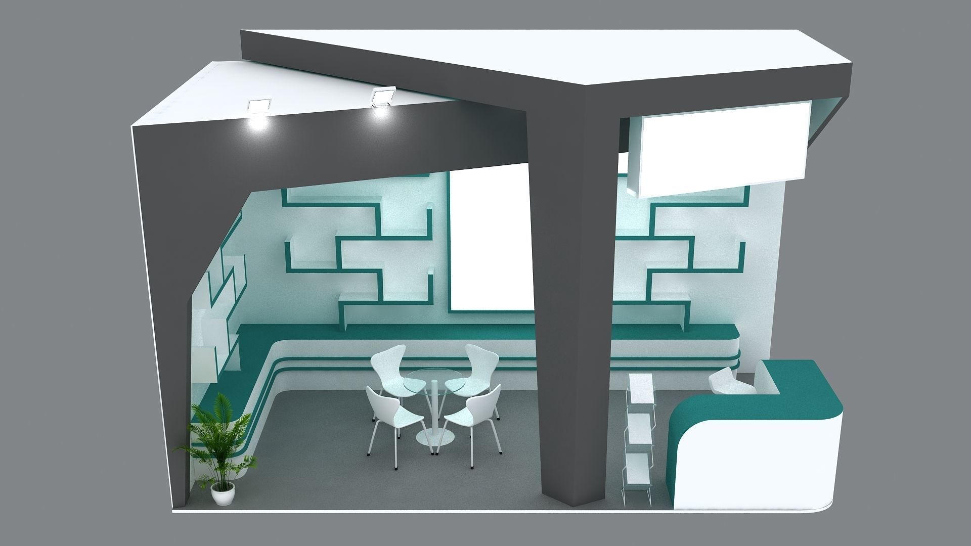 3D Exhibition Display Stall 6x3 18SQM 3D model | CGTrader