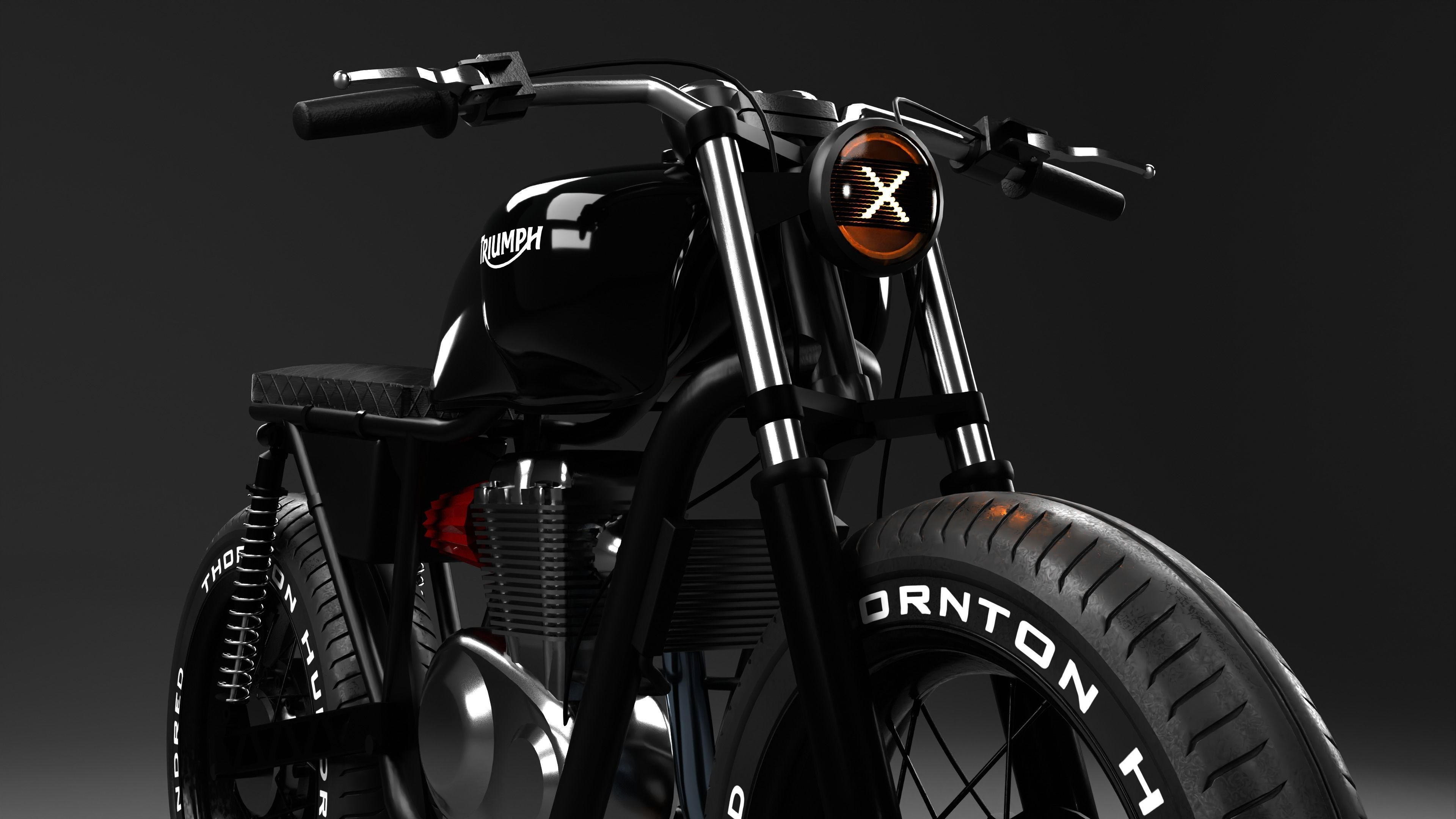Custom Triumph Cafe Racer 3D Blender File And FBX OBJ MTL 3D model | CGTrader