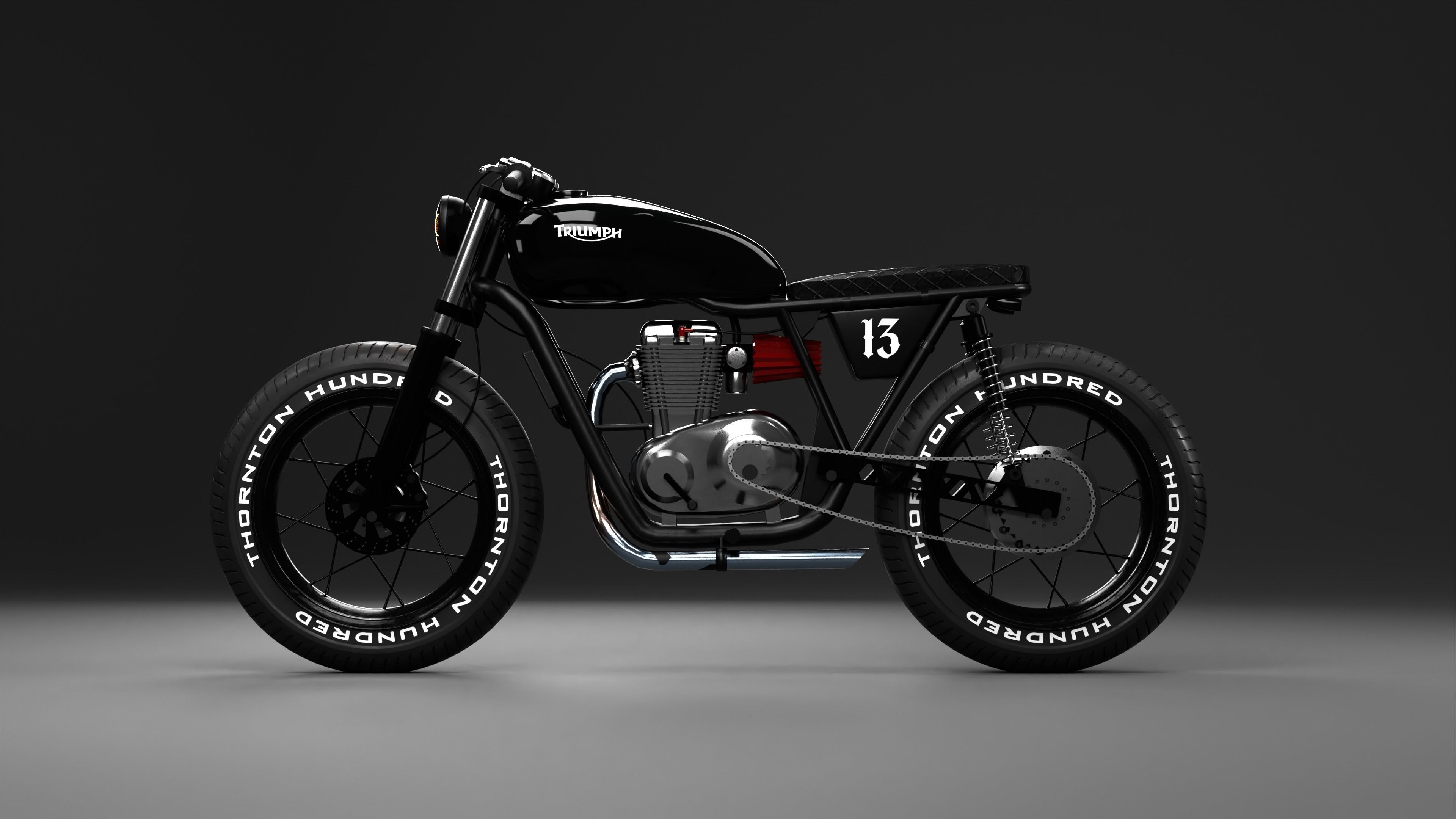 Custom Triumph Cafe Racer 3D Blender File And FBX OBJ MTL 3D model | CGTrader
