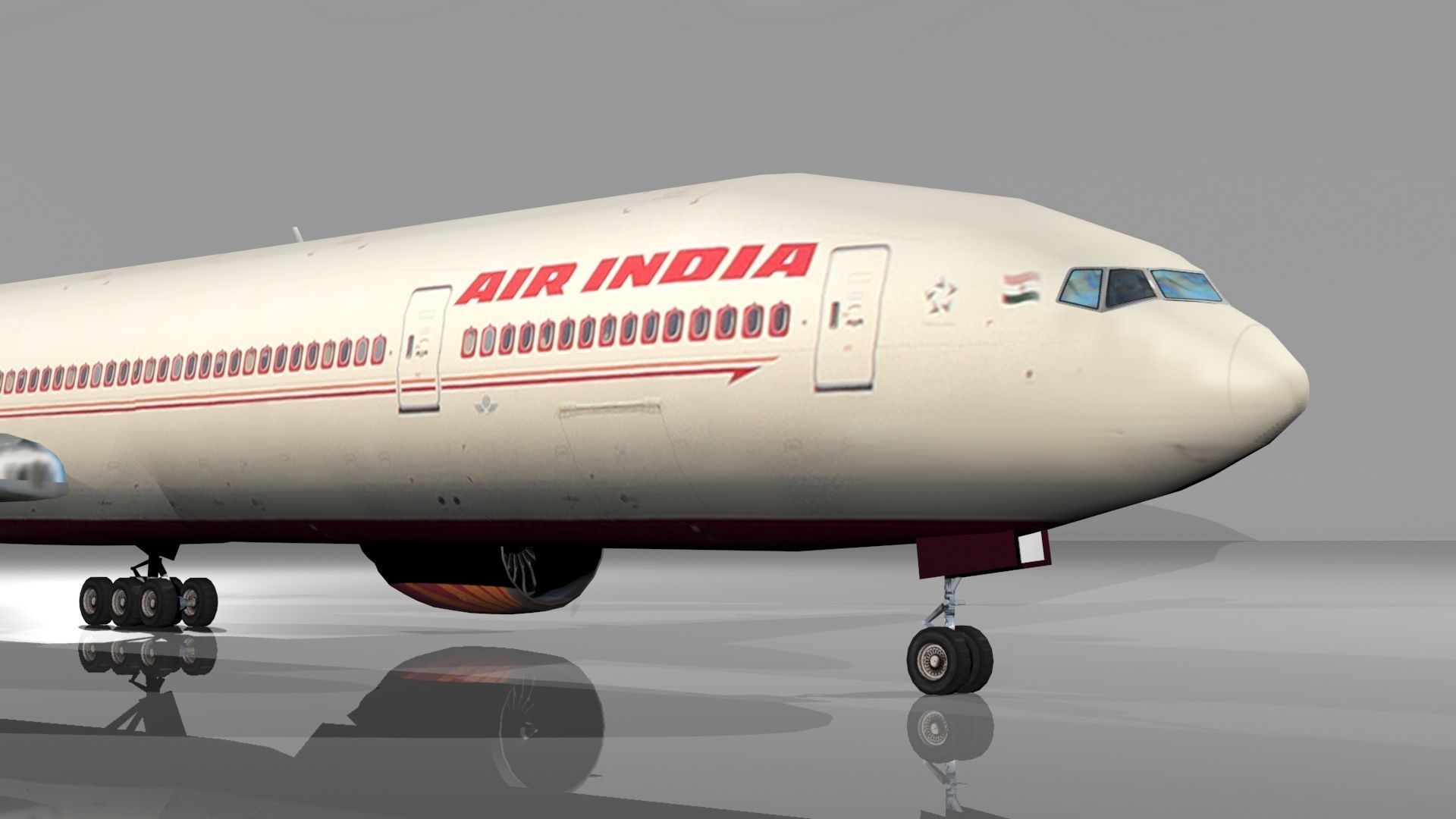3D model Boeing 777 low polygon Low-poly 3D model Air India VR / AR ...
