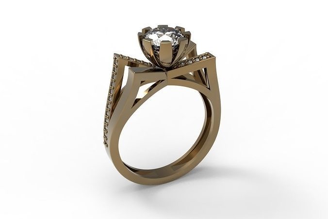 Ring Diamond 3D model 3D printable | CGTrader