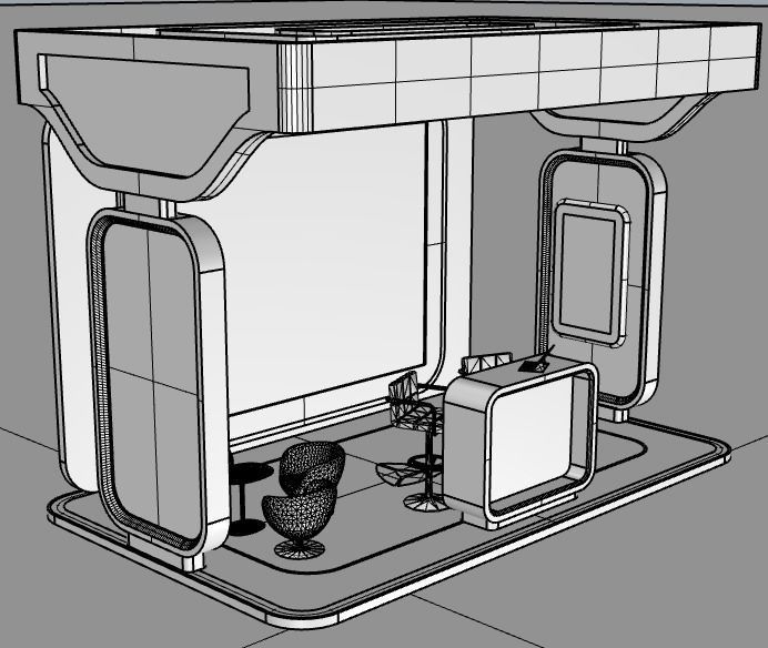 Booth Model 3D model | CGTrader