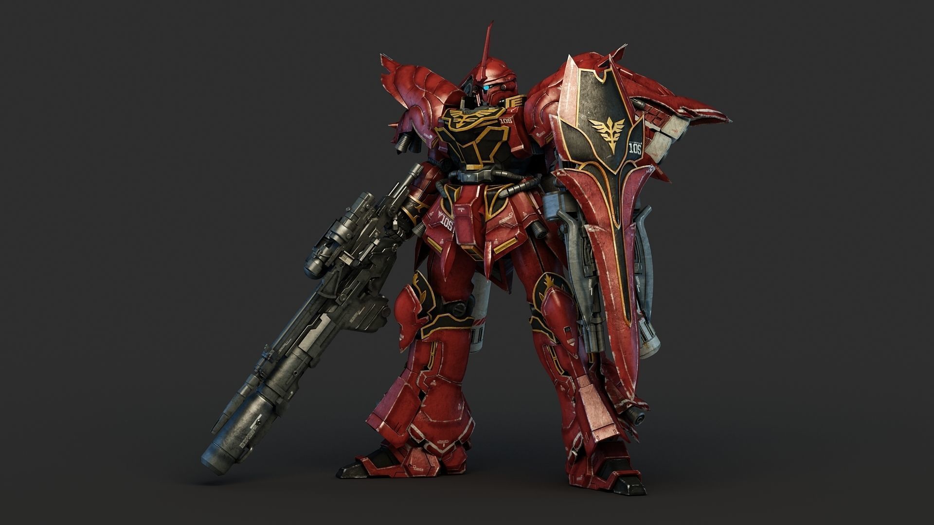 MOBILE SUIT GUNDAM MSN-06S SINANJU 3D model rigged | CGTrader