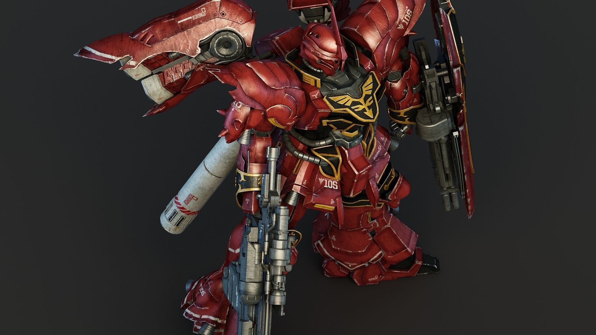 MOBILE SUIT GUNDAM MSN-06S SINANJU 3D model rigged | CGTrader