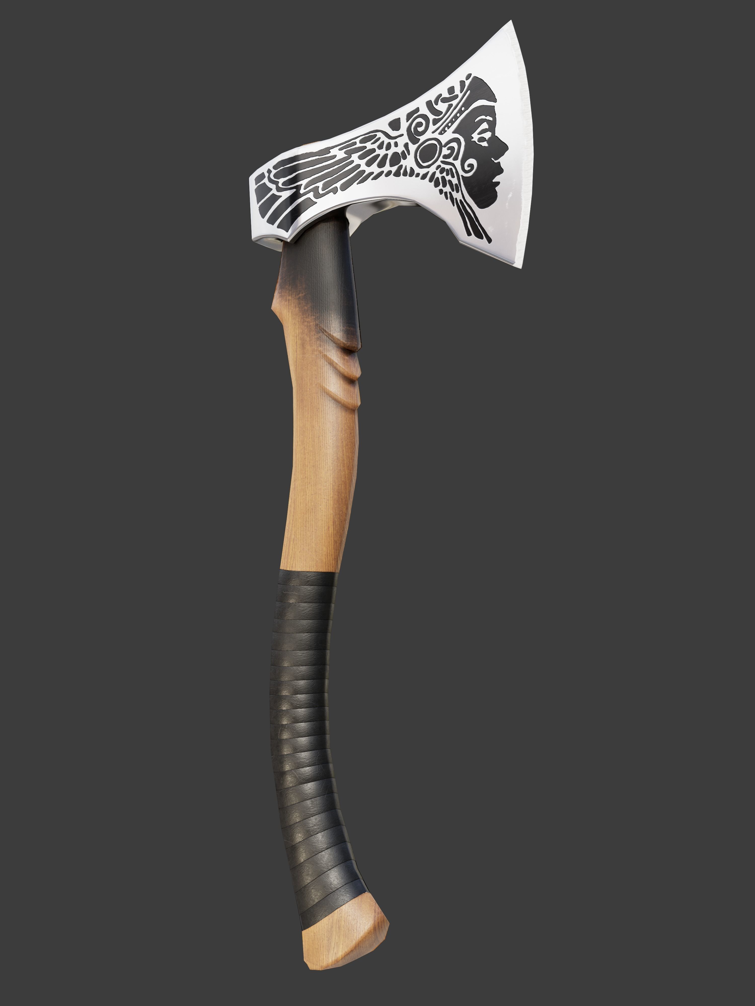3D model Ax with engraving VR / AR / low-poly | CGTrader