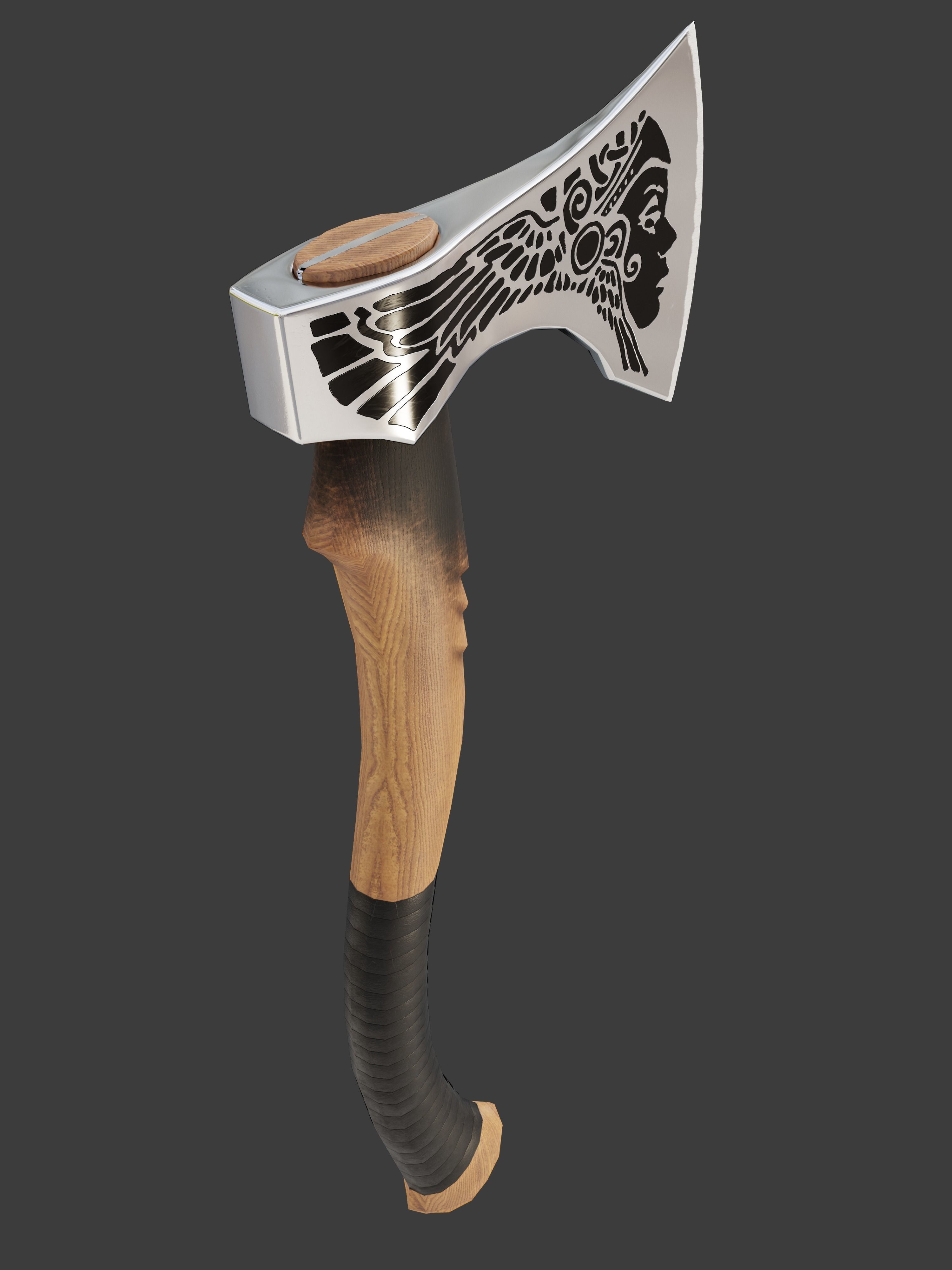 3D model Ax with engraving VR / AR / low-poly | CGTrader