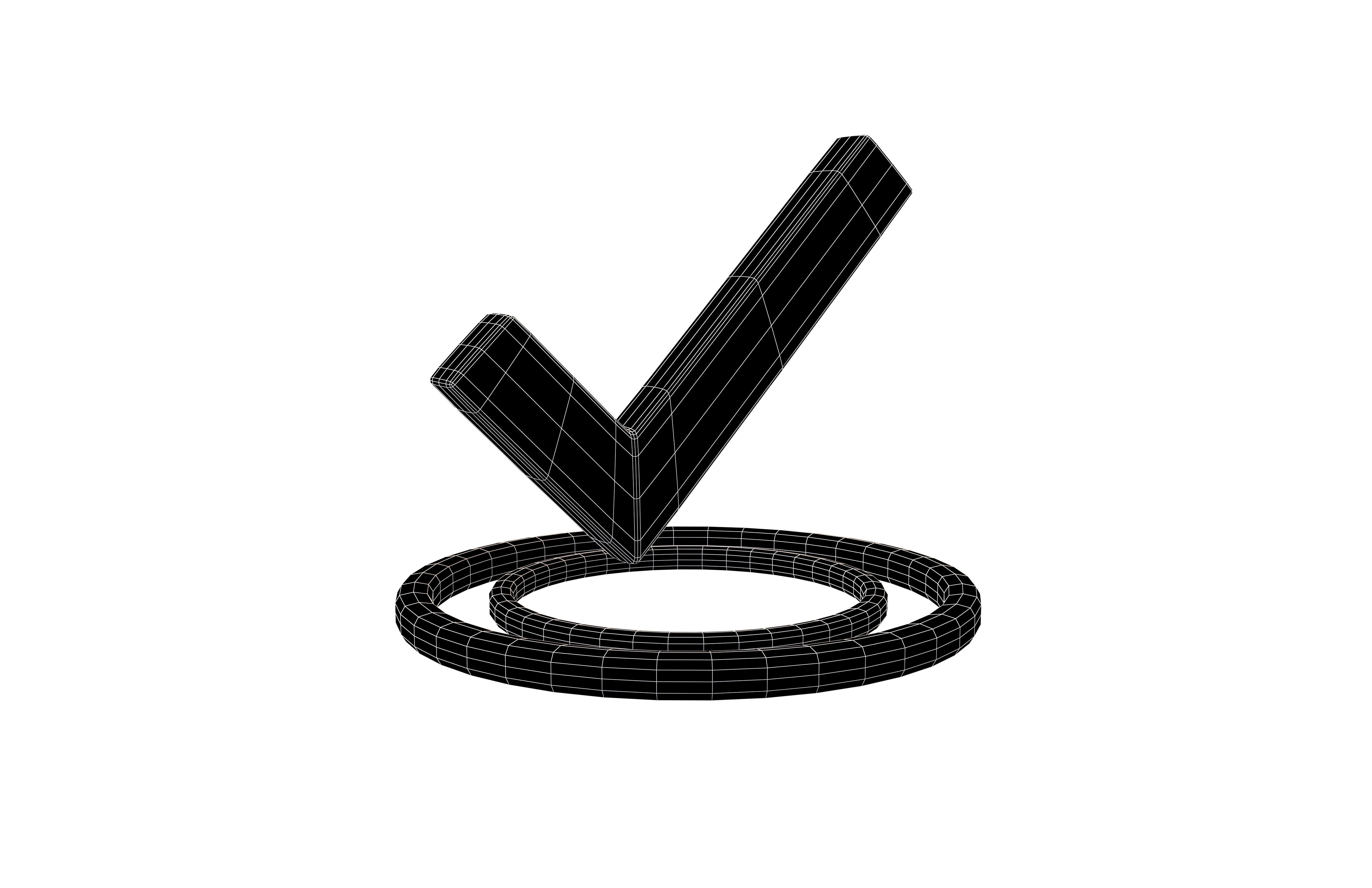 3D model Tick Symbol v3 001 VR / AR / low-poly | CGTrader
