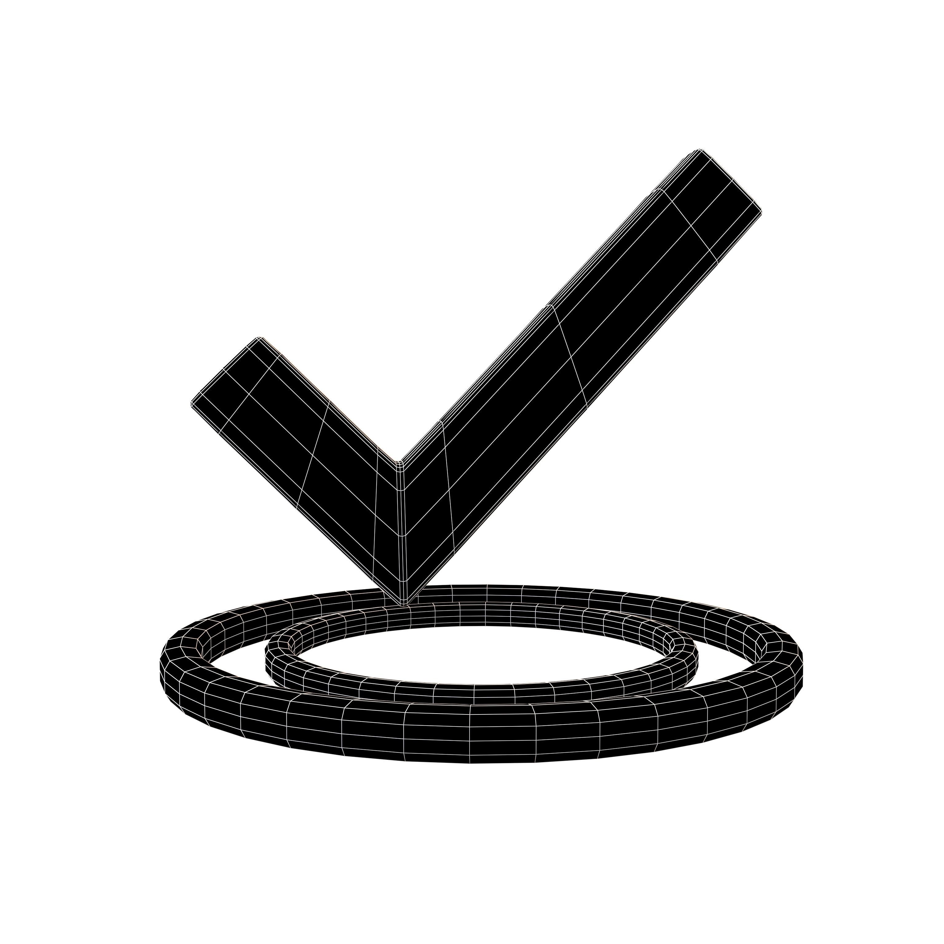 3D model Tick Symbol v3 002 VR / AR / low-poly | CGTrader