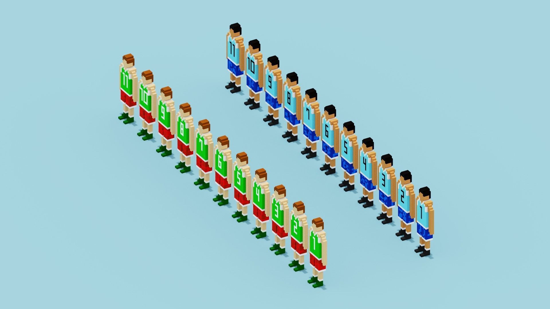 3D model Voxel Basketball Players VR / AR / low-poly | CGTrader