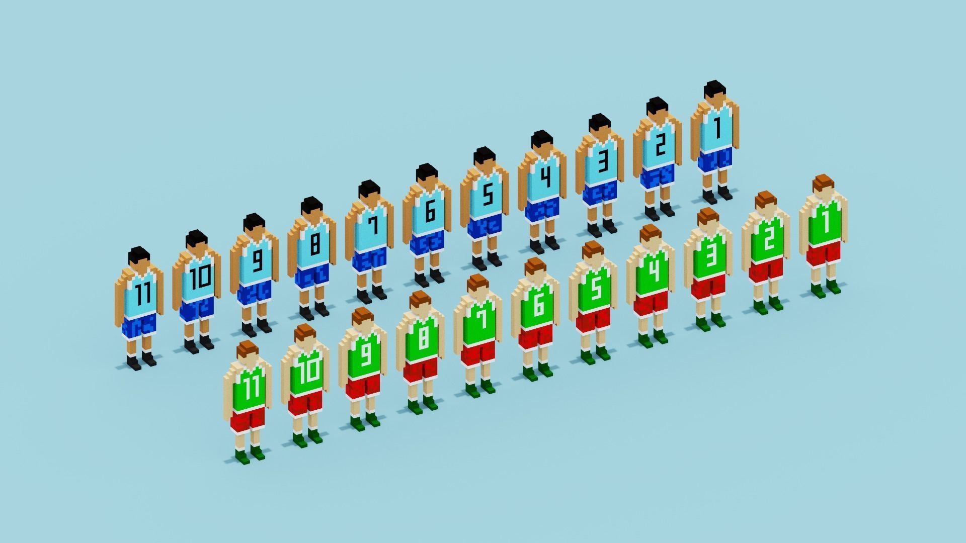 3D model Voxel Basketball Players VR / AR / low-poly | CGTrader