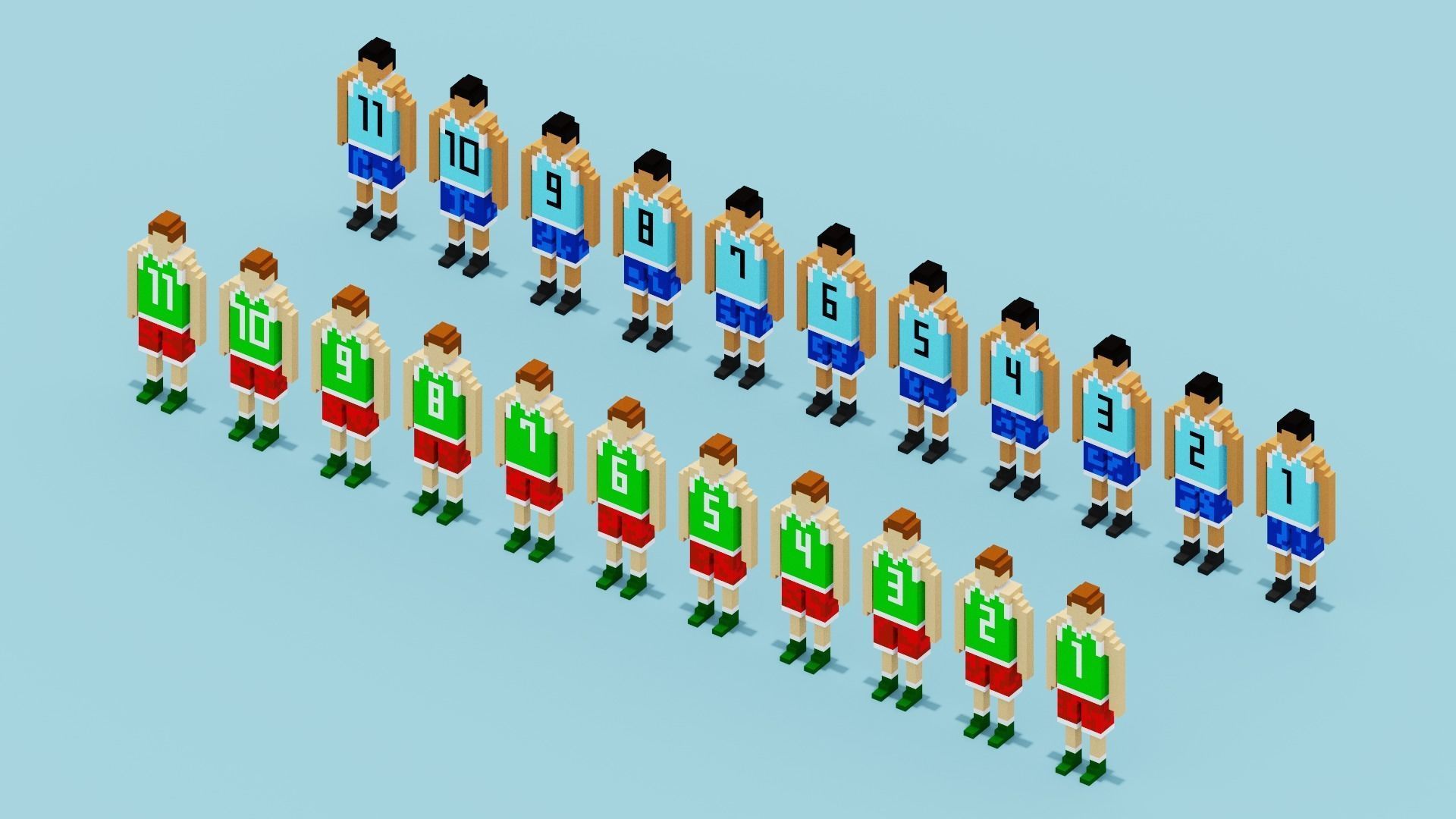 3D model Voxel Basketball Players VR / AR / low-poly | CGTrader