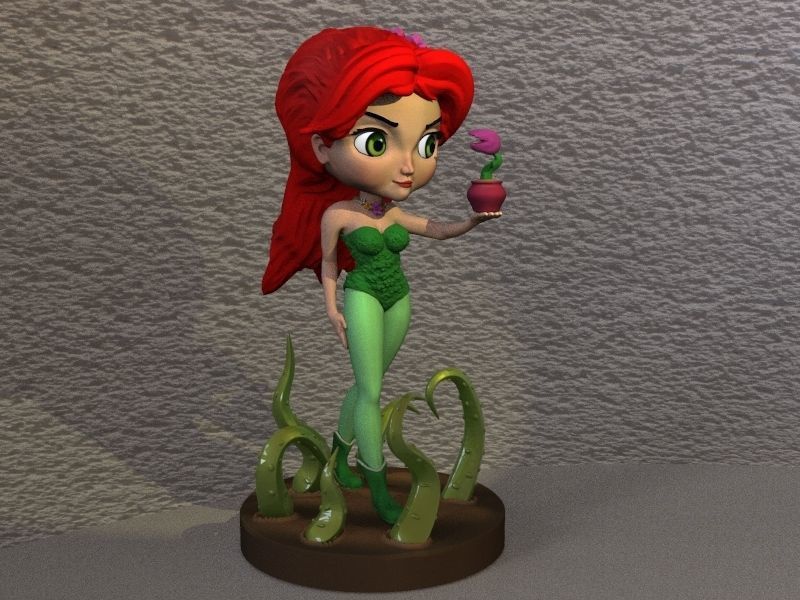 Poison Ivy Chibi 3D model 3D printable | CGTrader