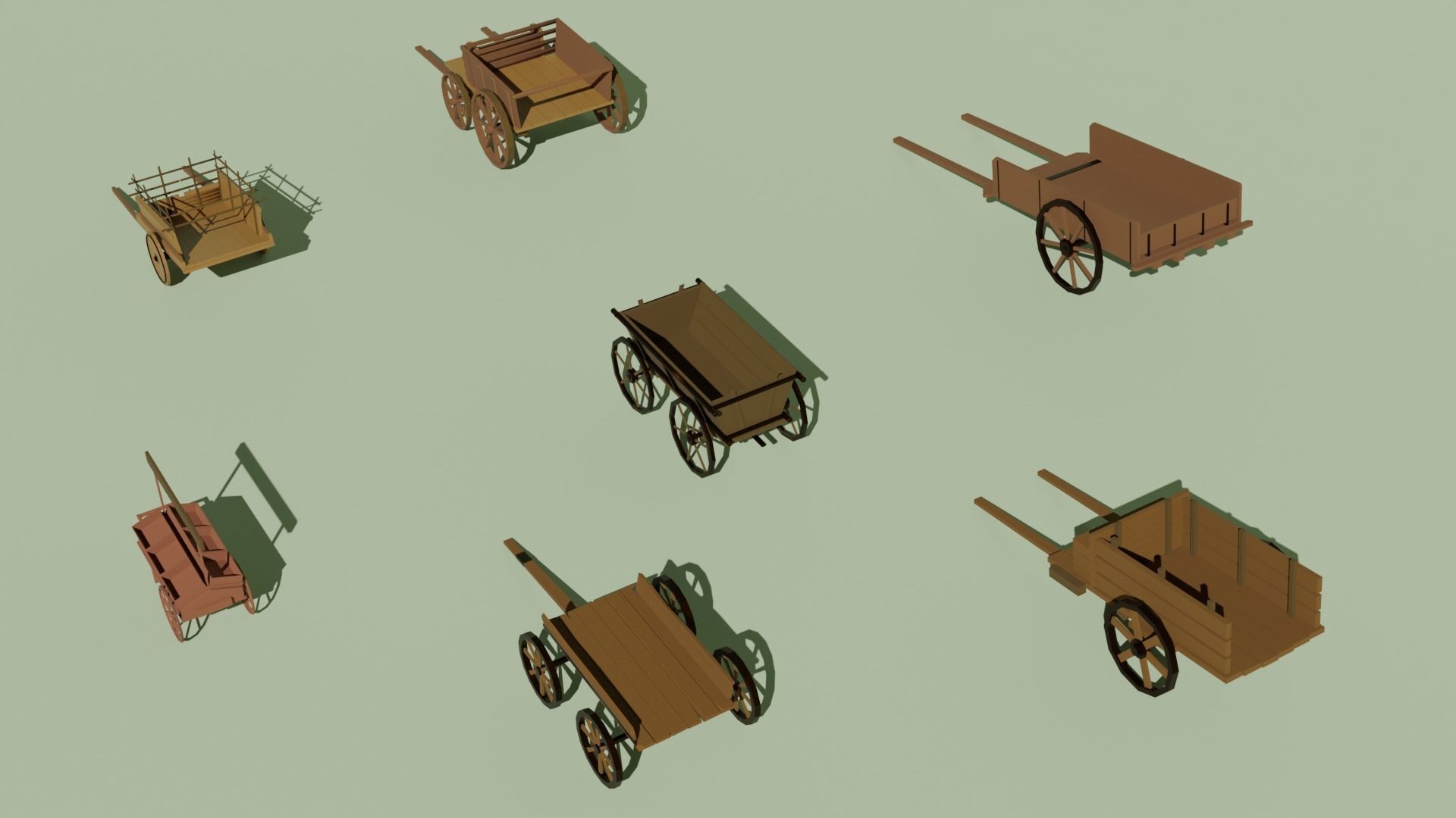 3D model Carts Pack VR / AR / low-poly | CGTrader