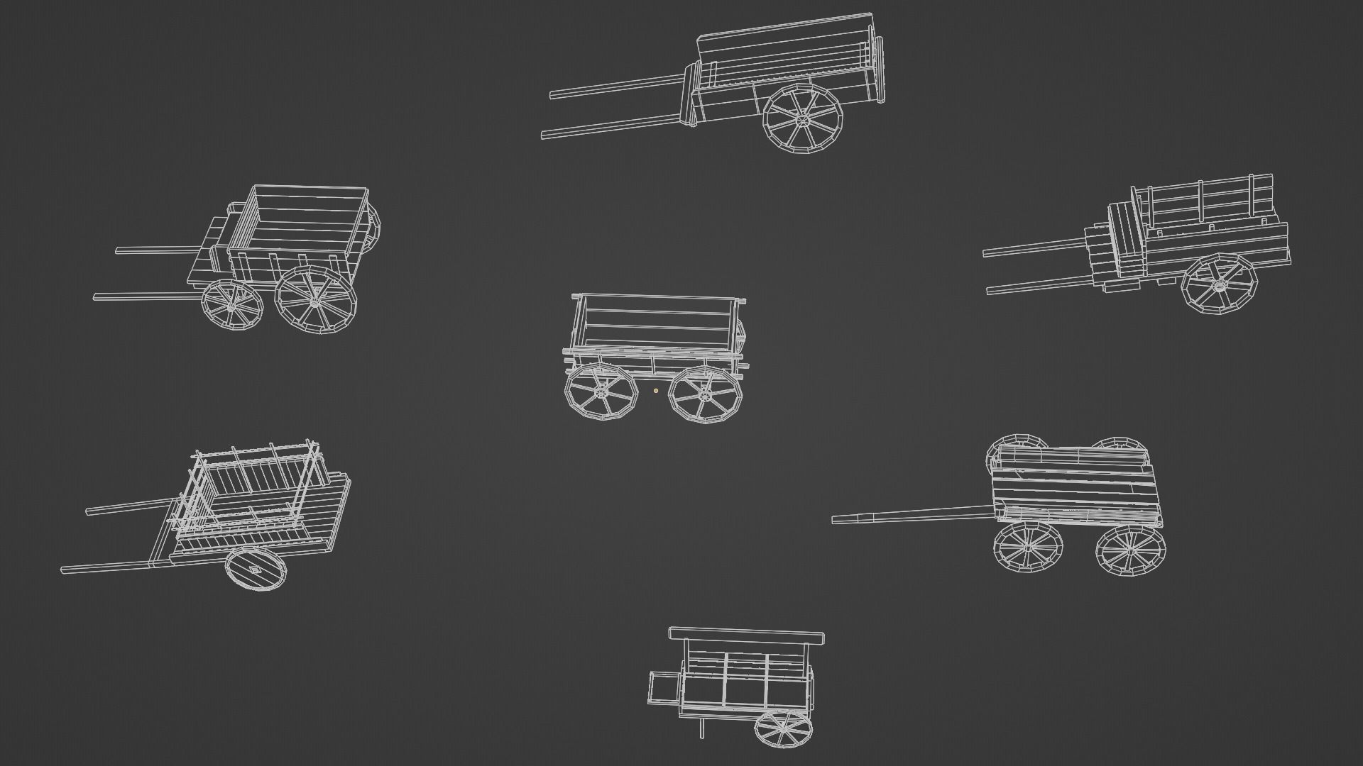 3D model Carts Pack VR / AR / low-poly | CGTrader