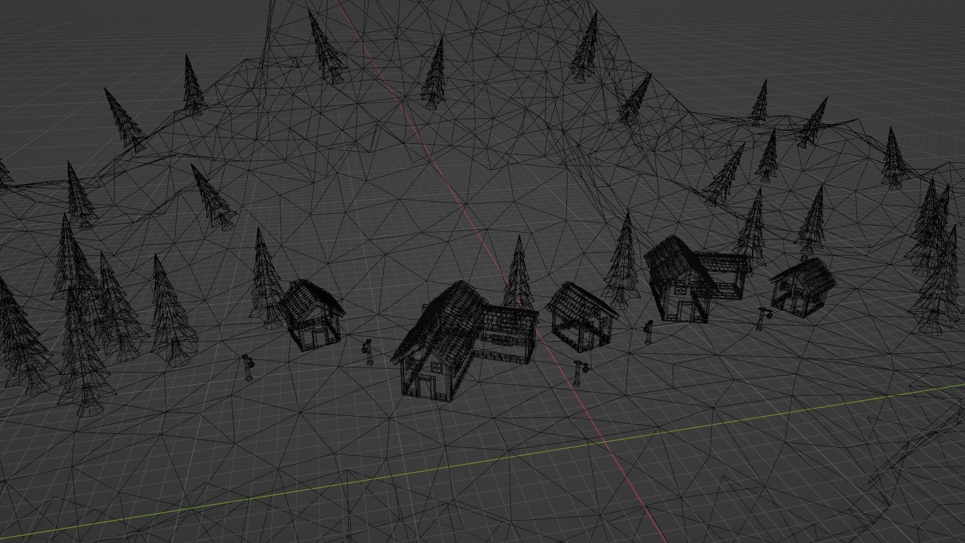 Low Poly Winter Village free 3D model | CGTrader