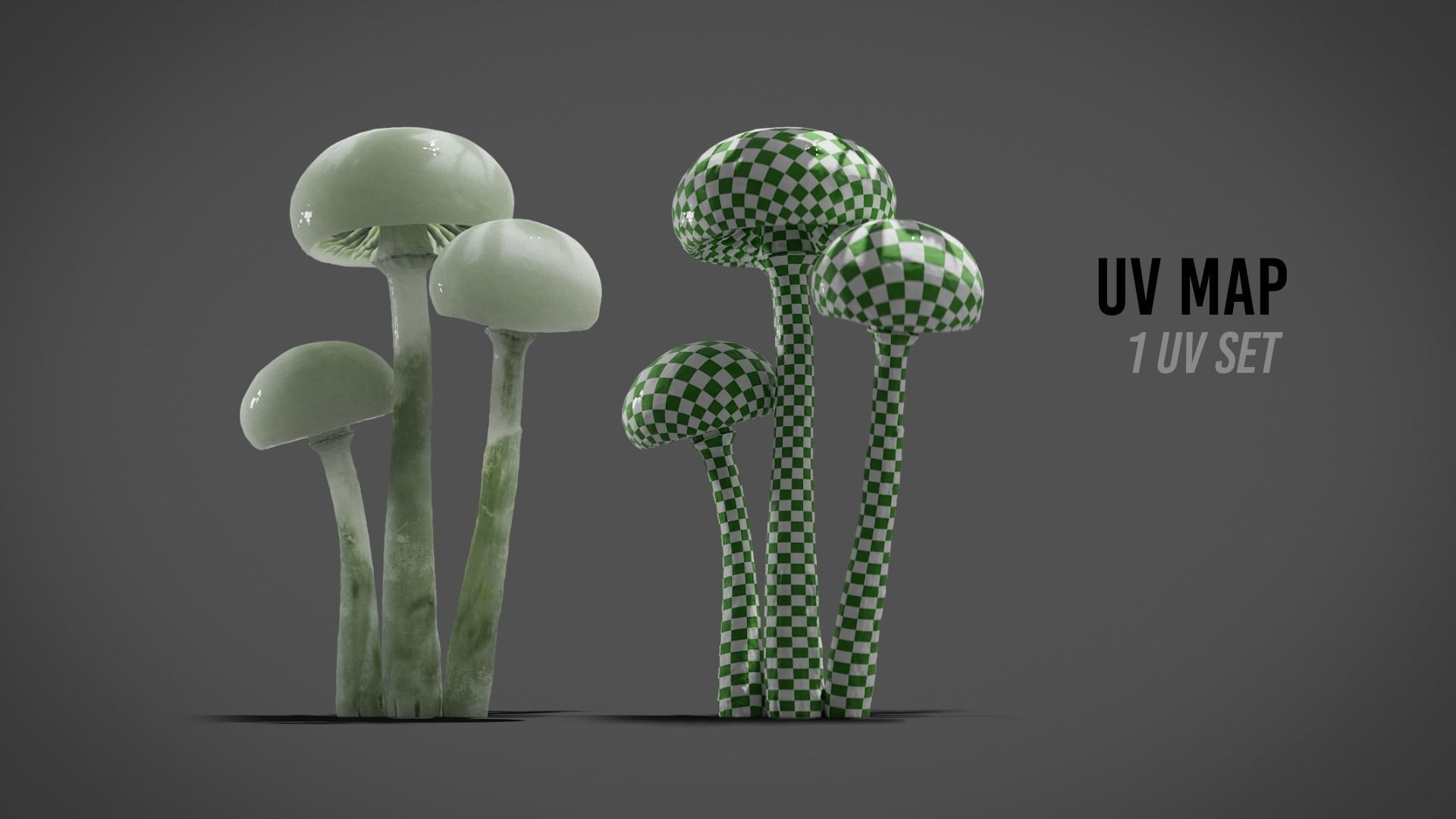 3D model Mushrooms Set 01-PBR VR / AR / low-poly | CGTrader