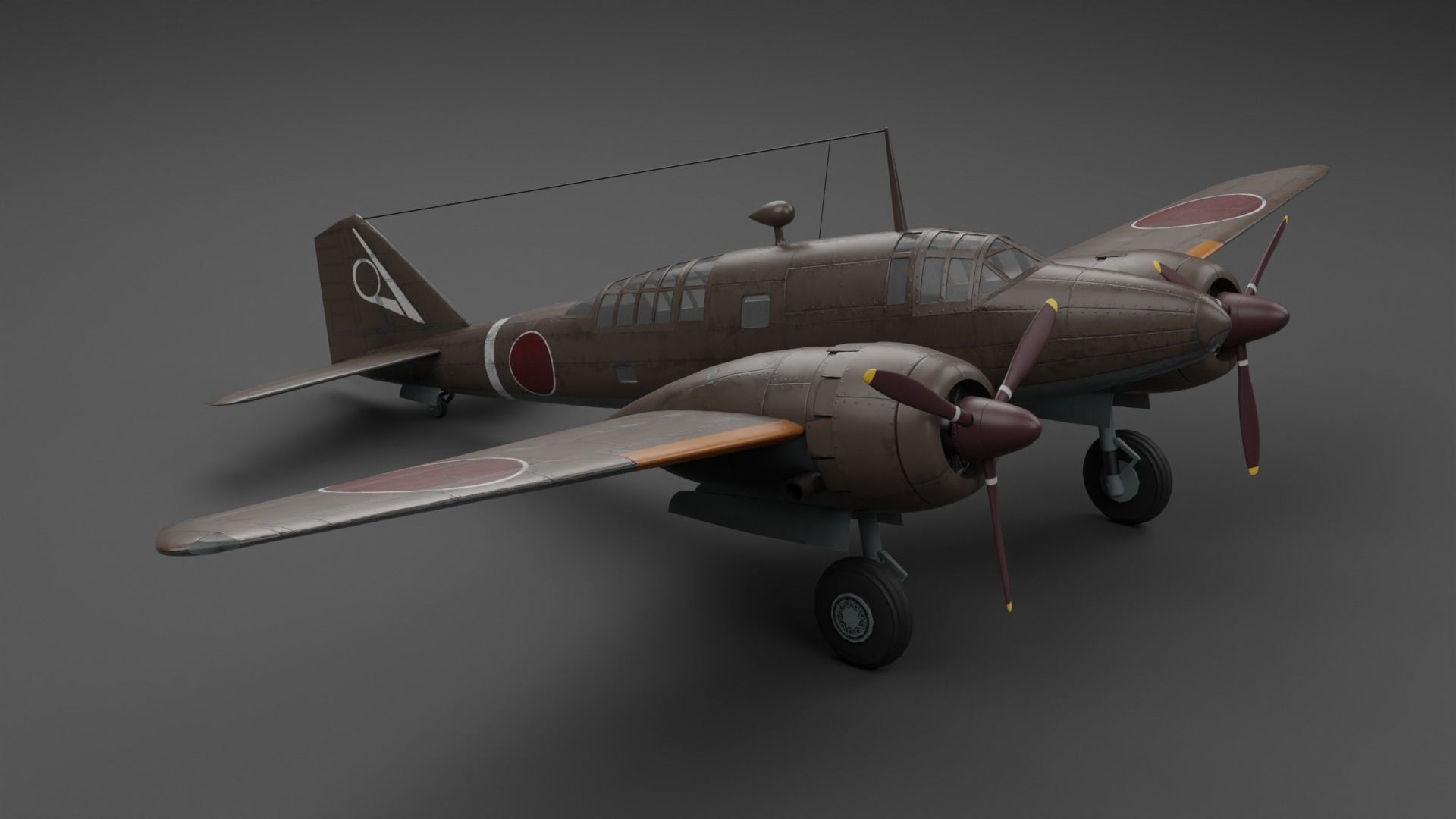 3D model Mitsubishi Ki-46 II Dinah Twin-Engine Reconnaissance Aircraft ...