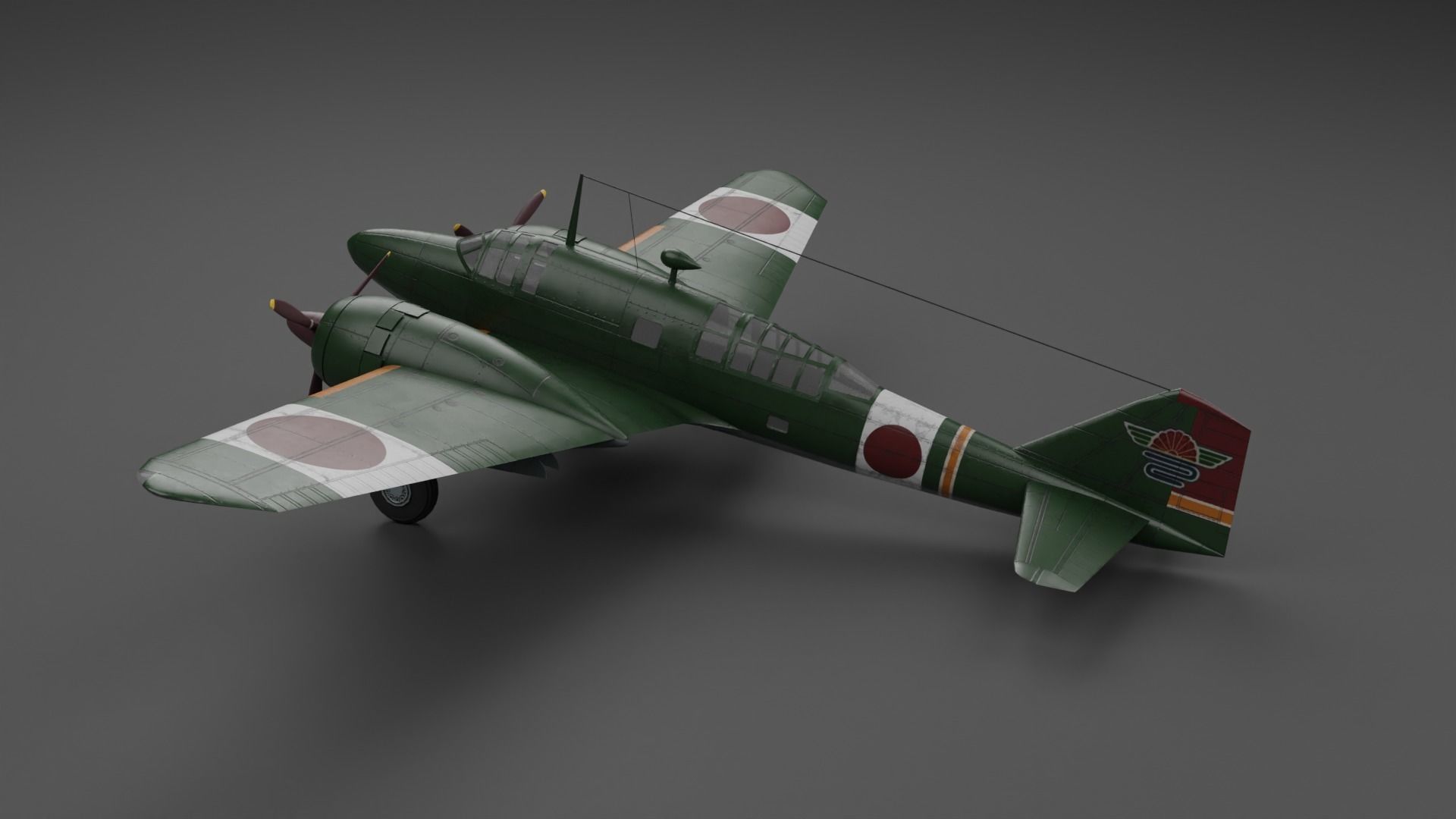 3D model Mitsubishi Ki-46 II Dinah Twin-Engine Reconnaissance Aircraft ...