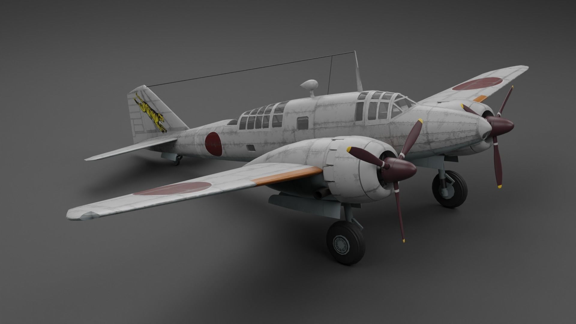 3D model Mitsubishi Ki-46 II Dinah Twin-Engine Reconnaissance Aircraft ...