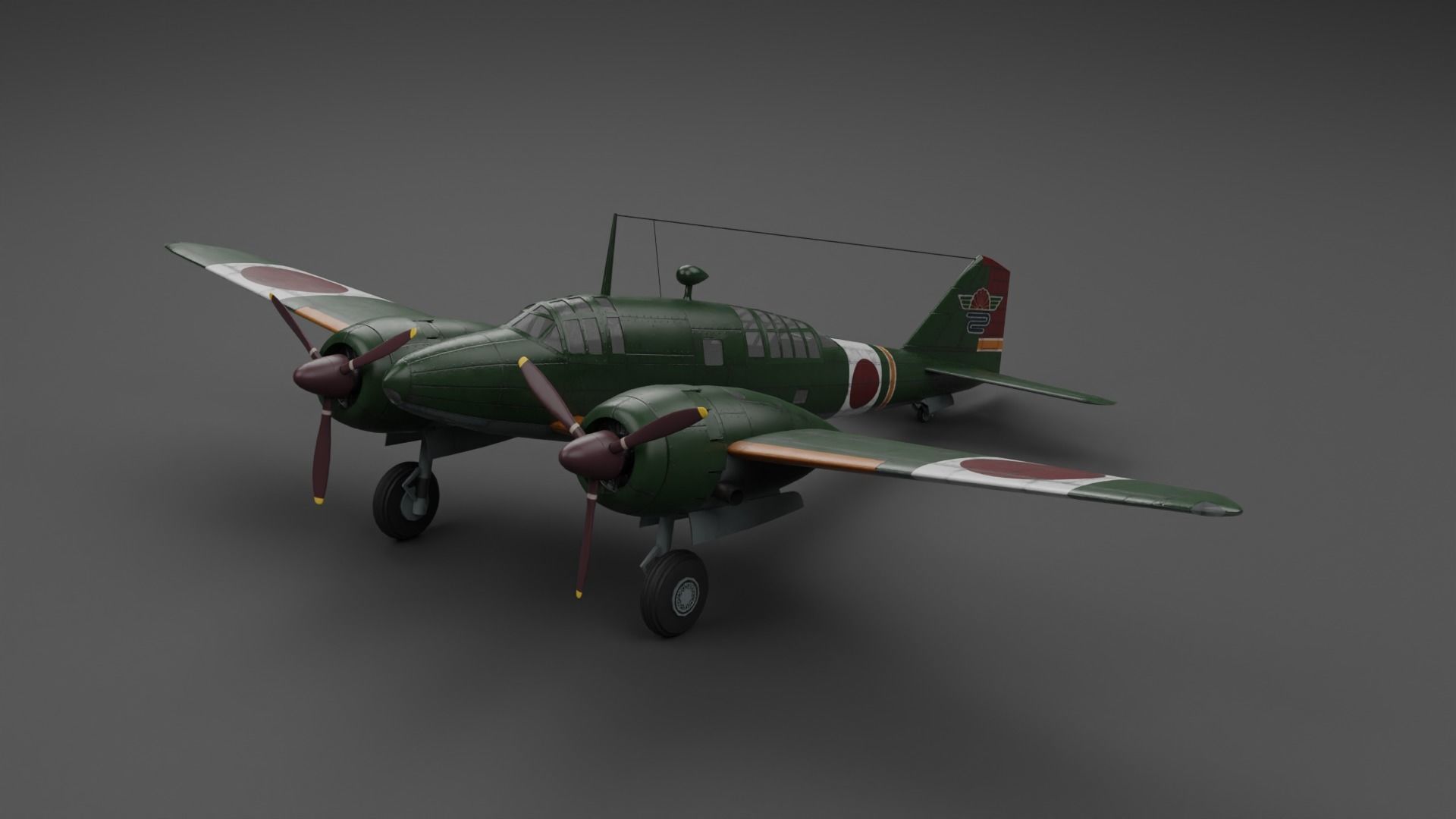 3D model Mitsubishi Ki-46 II Dinah Twin-Engine Reconnaissance Aircraft ...