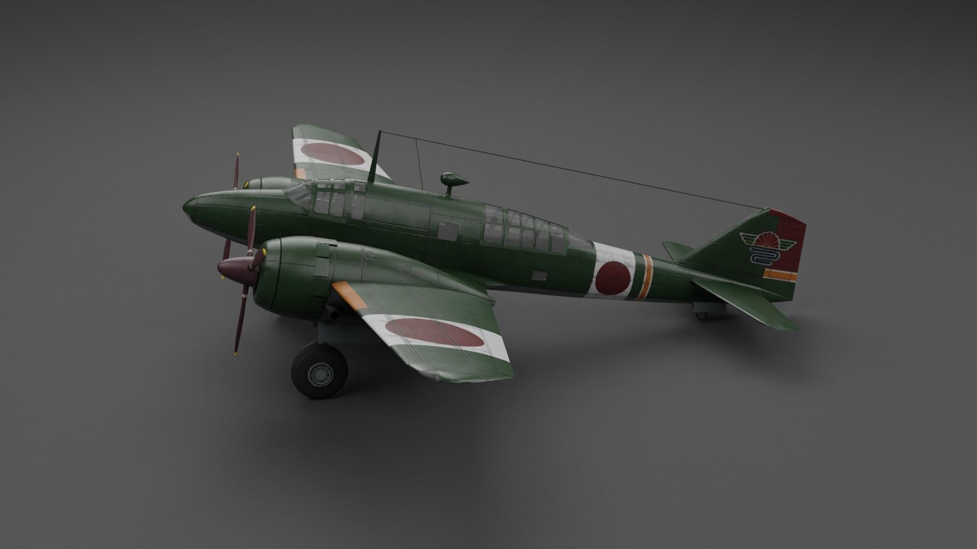 3D model Mitsubishi Ki-46 II Dinah Twin-Engine Reconnaissance Aircraft ...