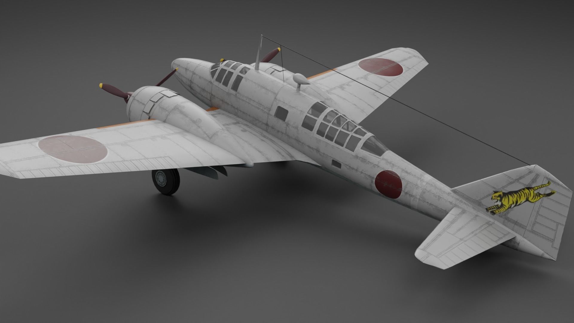3D model Mitsubishi Ki-46 II Dinah Twin-Engine Reconnaissance Aircraft ...