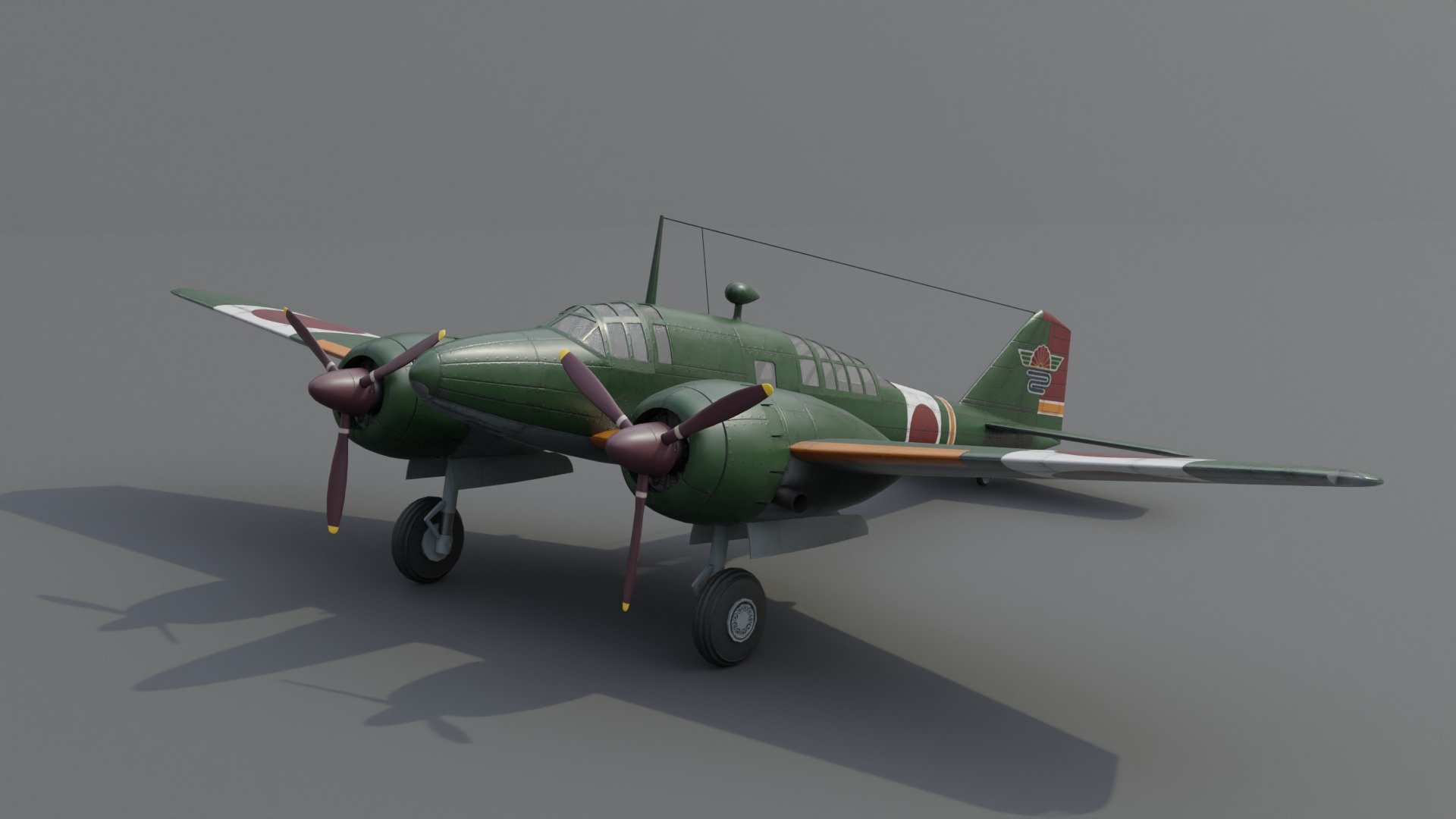 3D model Mitsubishi Ki-46 II Dinah Twin-Engine Reconnaissance Aircraft ...