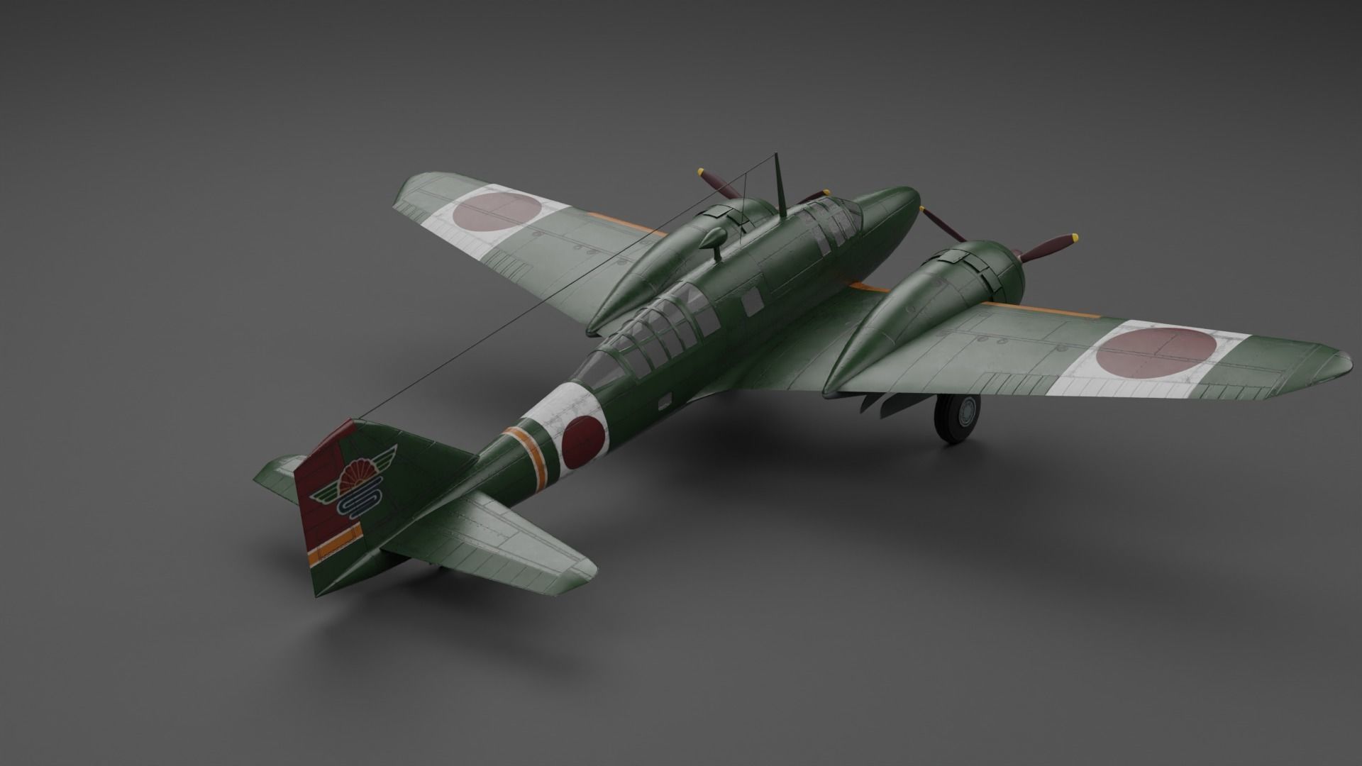 3D model Mitsubishi Ki-46 II Dinah Twin-Engine Reconnaissance Aircraft ...