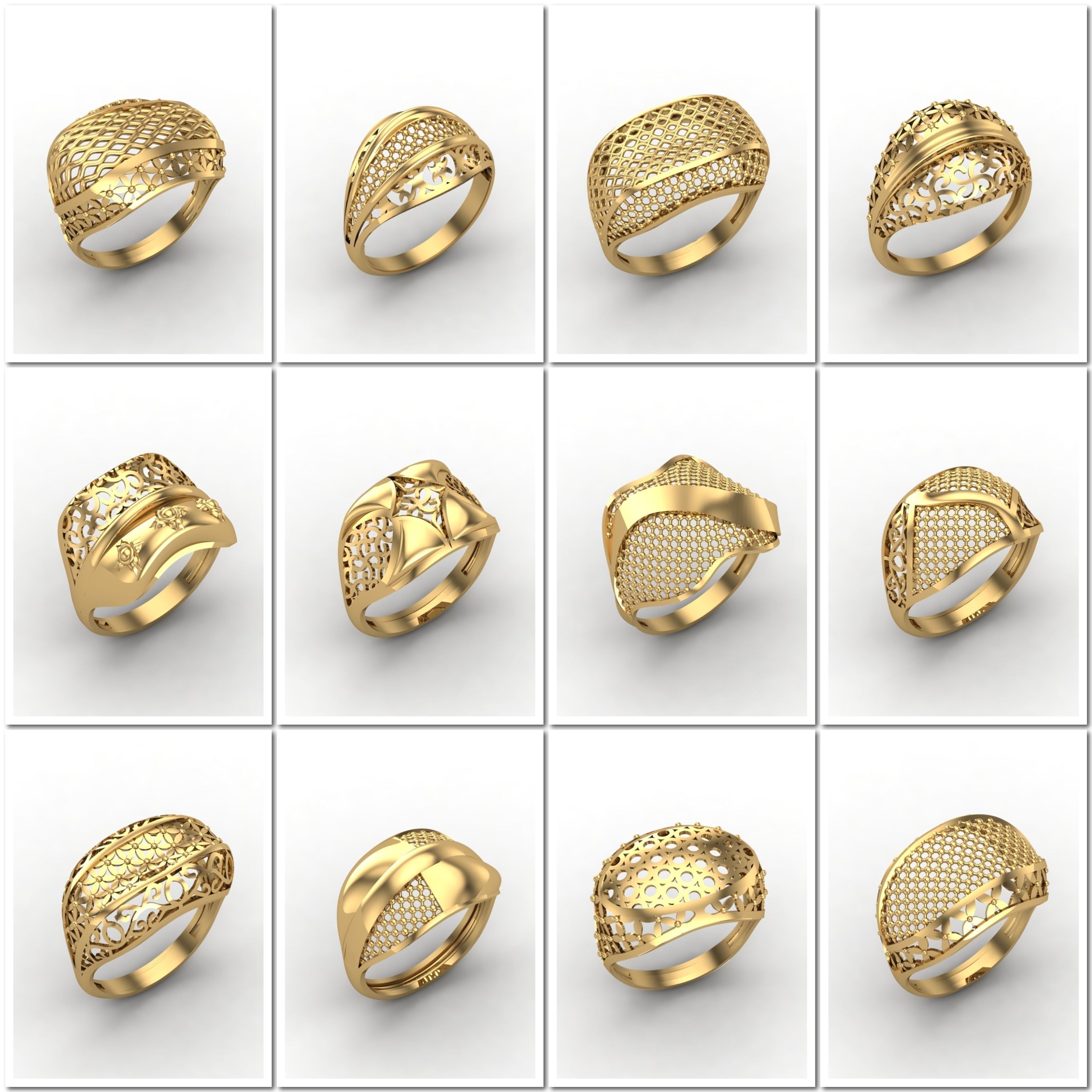 50 Model Files - Women Ring Womens Rings Plain Models 3DM STL 3D Model ...