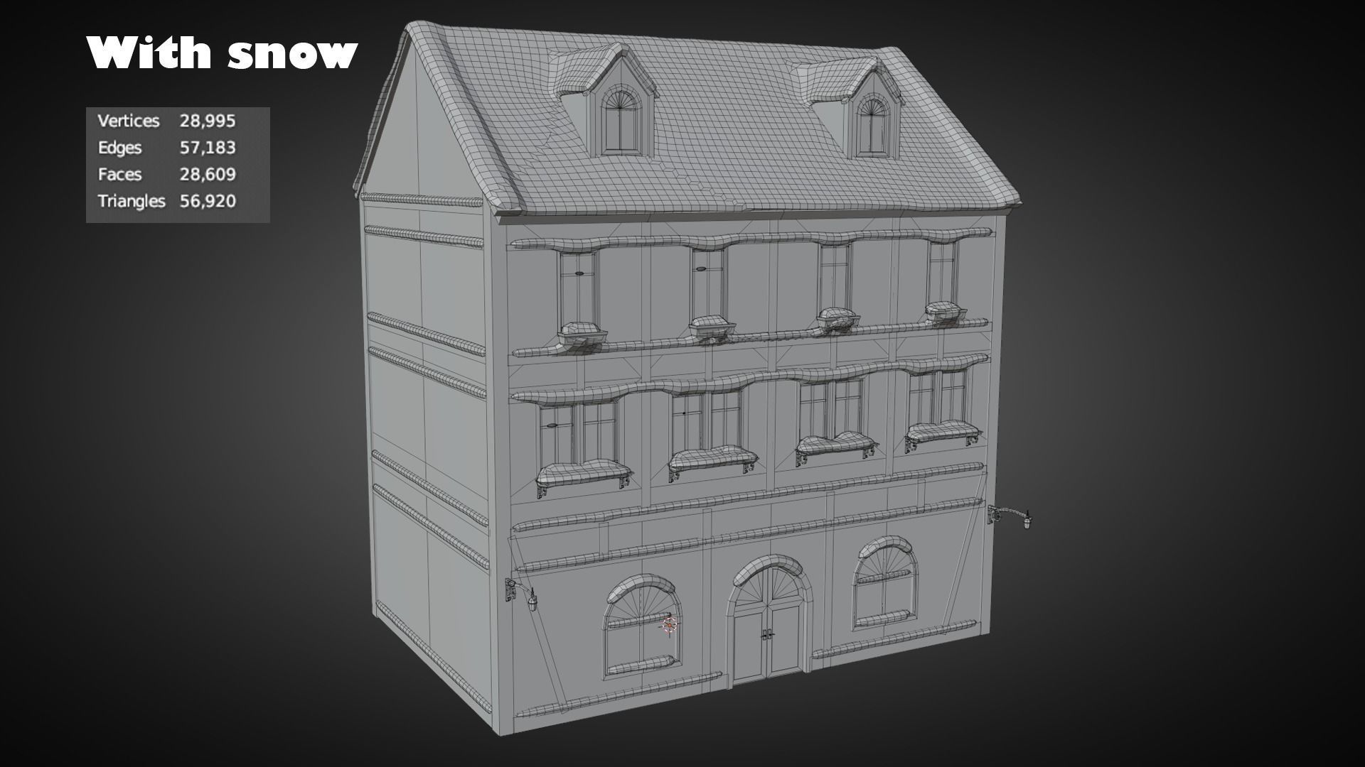 German yellow house 3D model | CGTrader