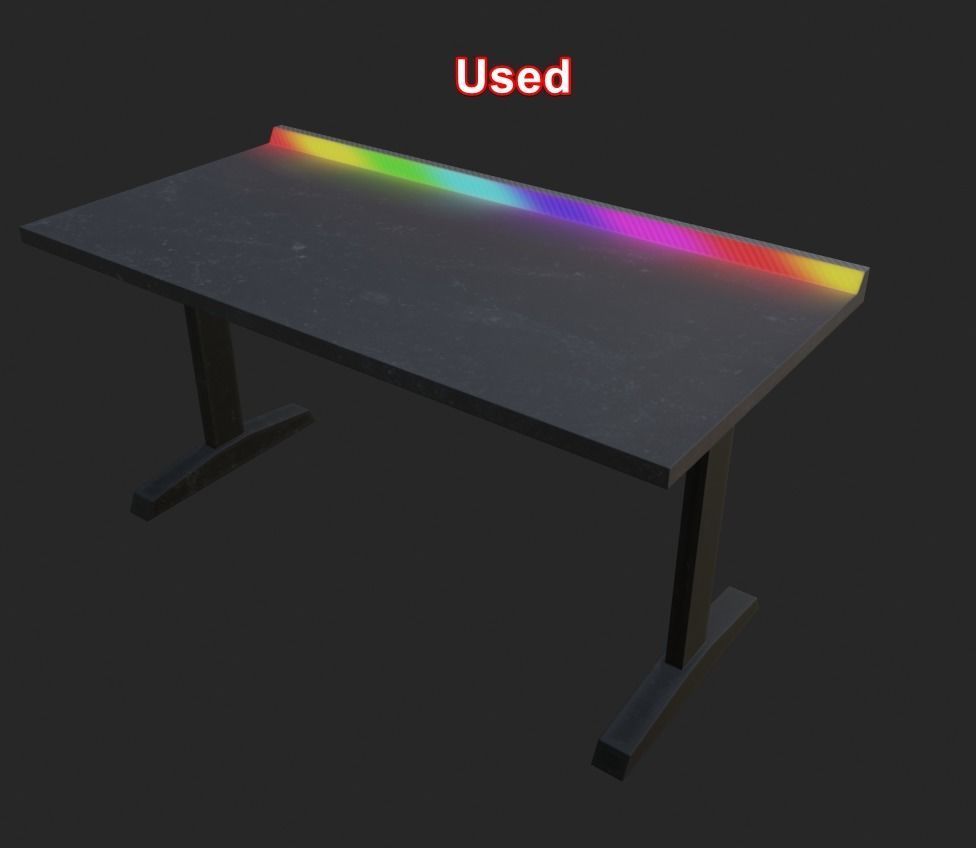 3D model Rgb gaming desk gaming table lowpoly game ready Low-poly VR ...
