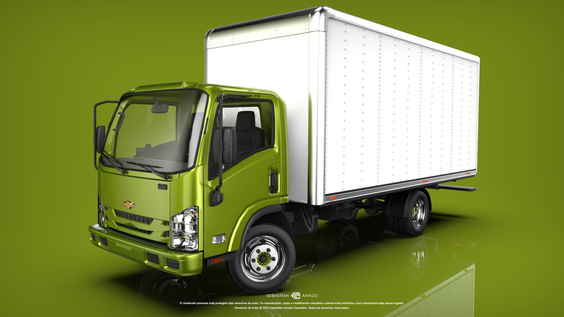 Chevrolet Isuzu NPR 2018 3D model rigged | CGTrader