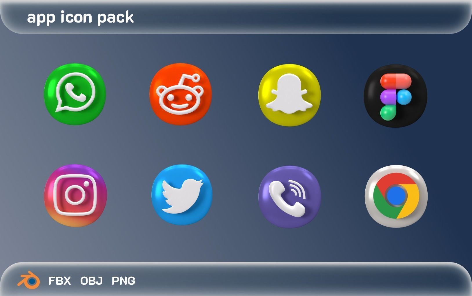 social media icons 3D model | CGTrader