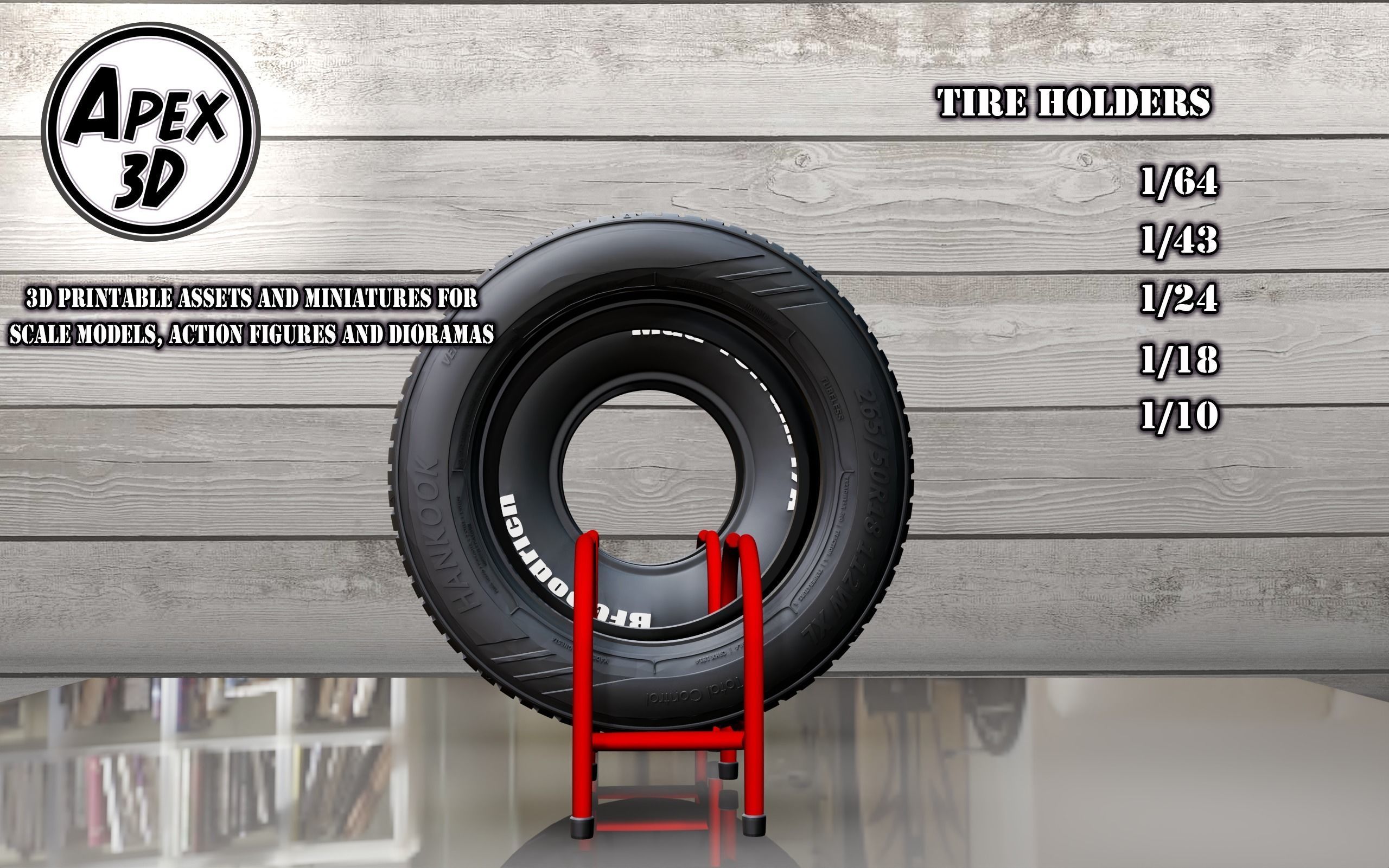Tire Holders 3d printable in various scales 3D model 3D printable ...