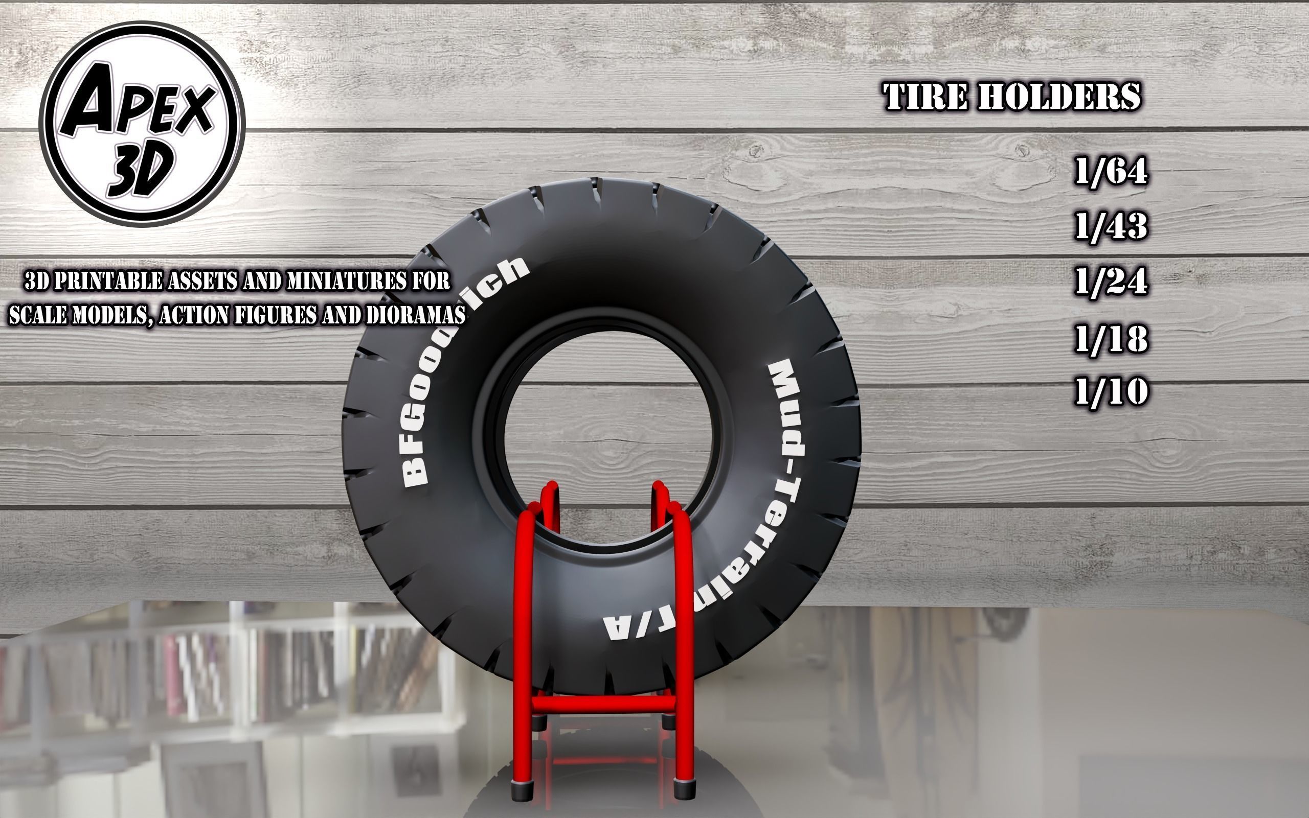 Tire Holders 3d printable in various scales 3D model 3D printable ...