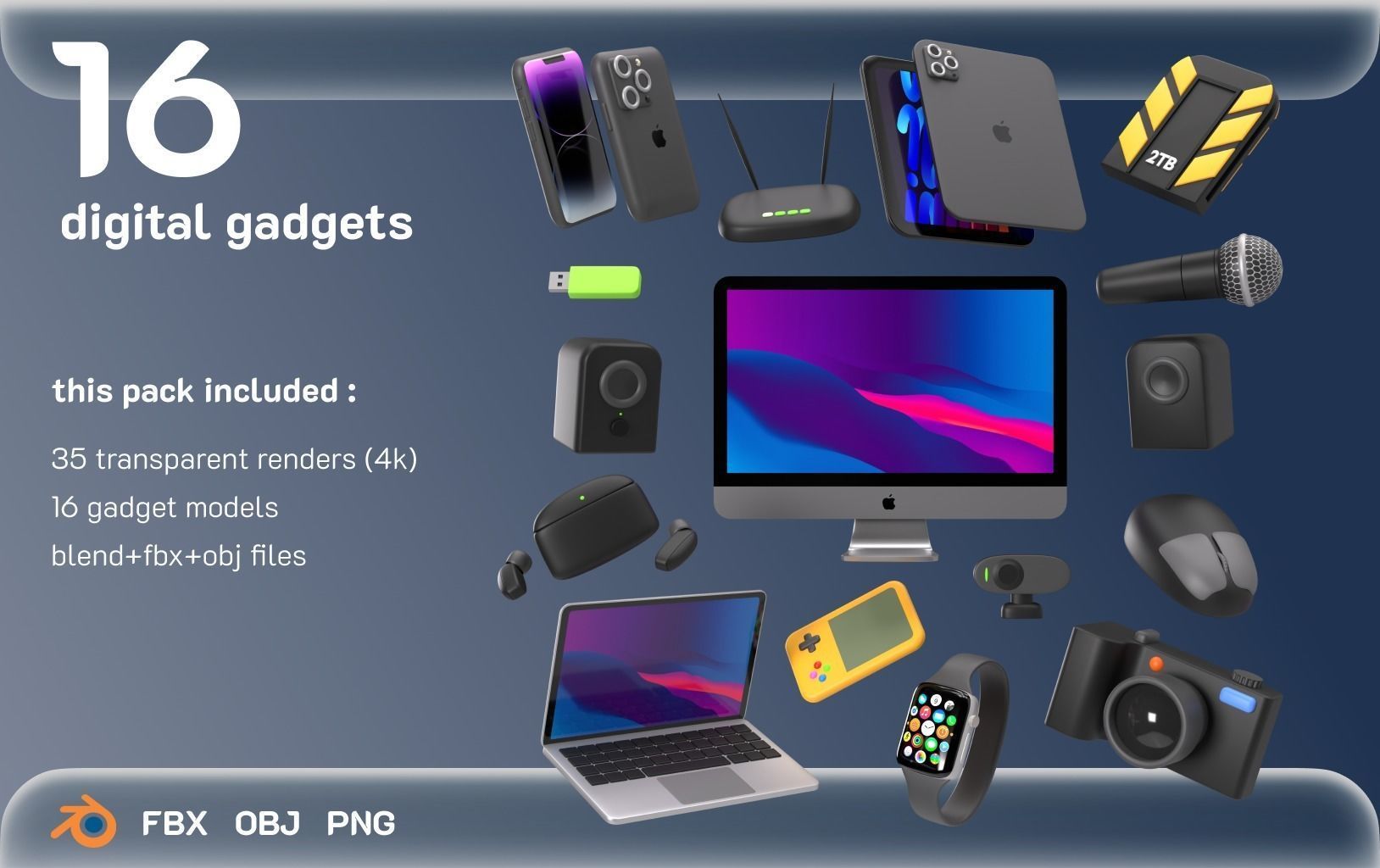 digital gadget icons 3D model | CGTrader