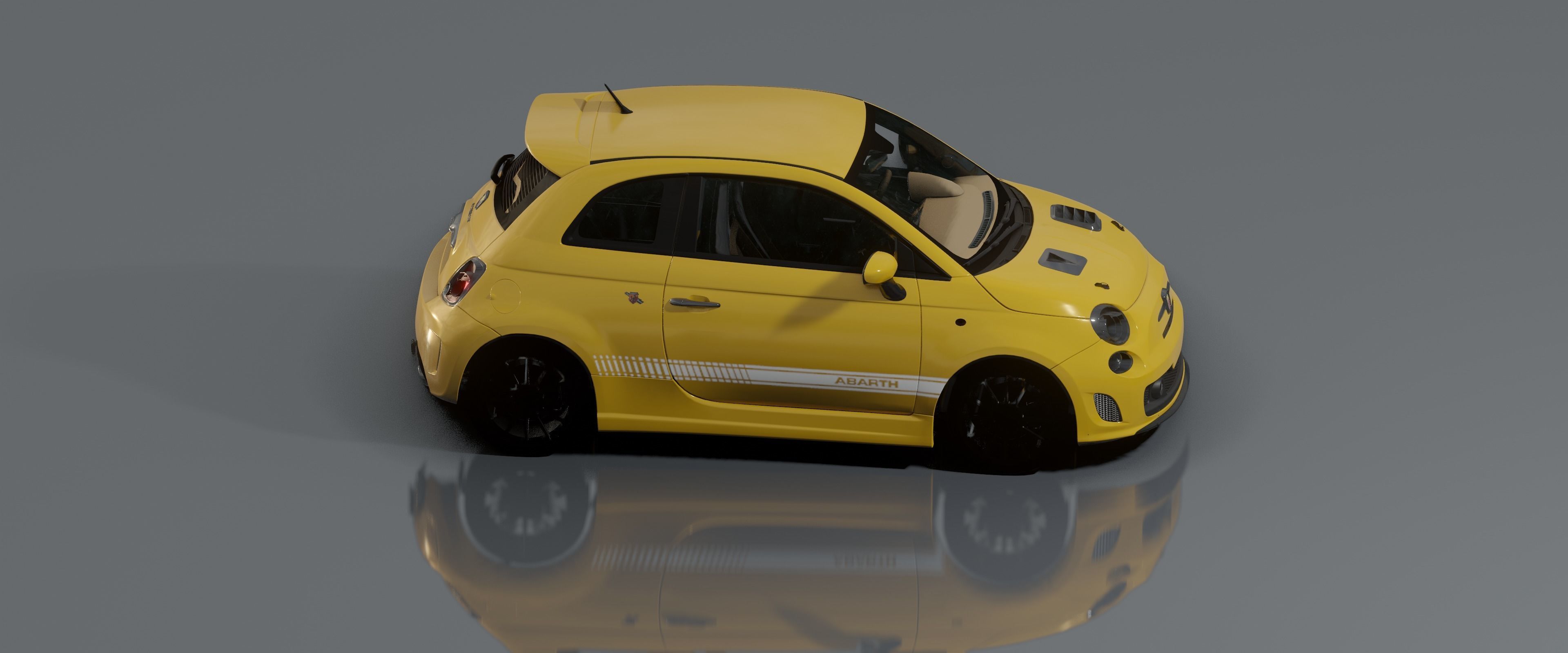 3D model Fiat Abarth 500 - Rigged VR / AR / low-poly | CGTrader