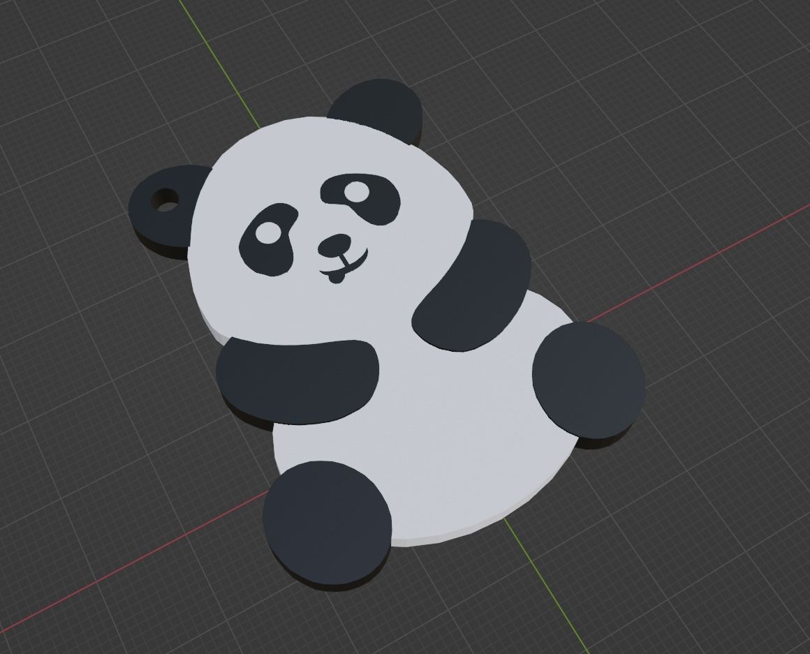 Panda Keychain Two Colors 3D model 3D printable | CGTrader