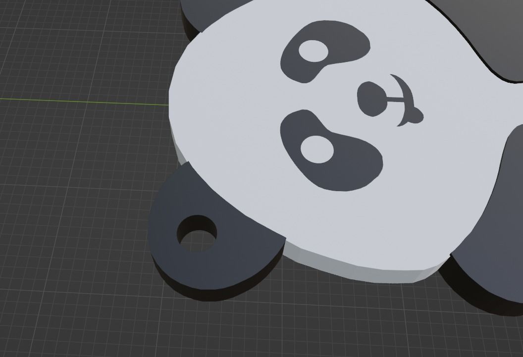 Panda Keychain Two Colors 3D model 3D printable | CGTrader