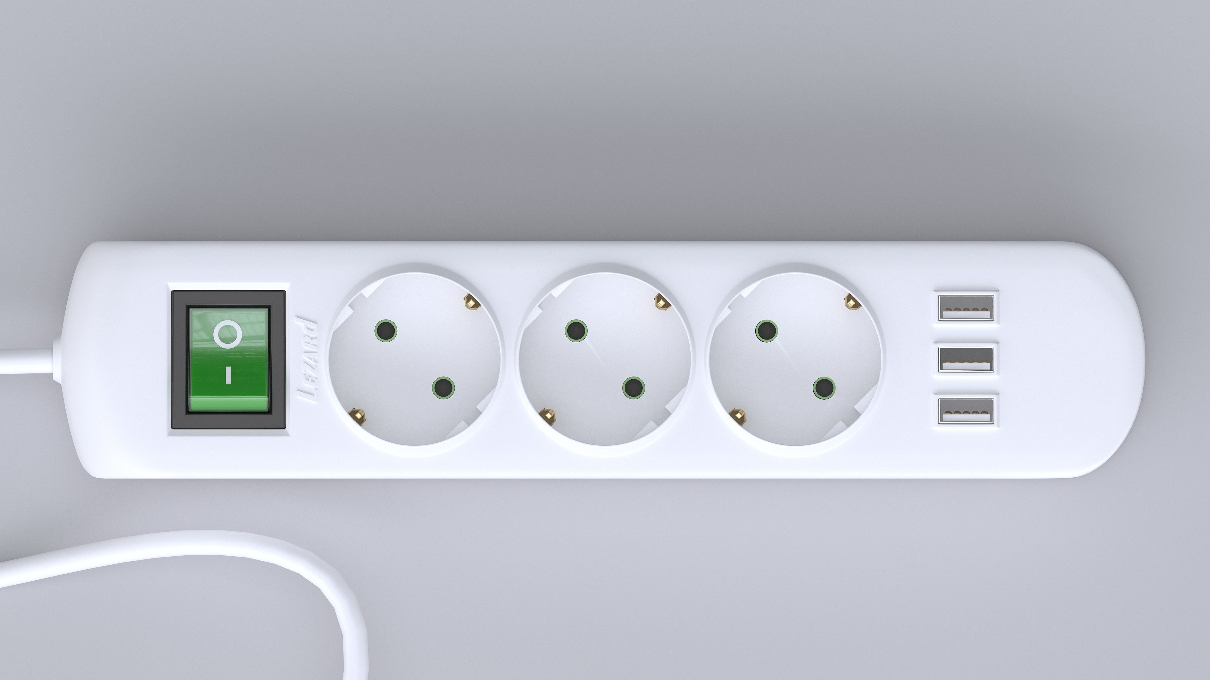Lezard power socket with usb ports 3D model | CGTrader